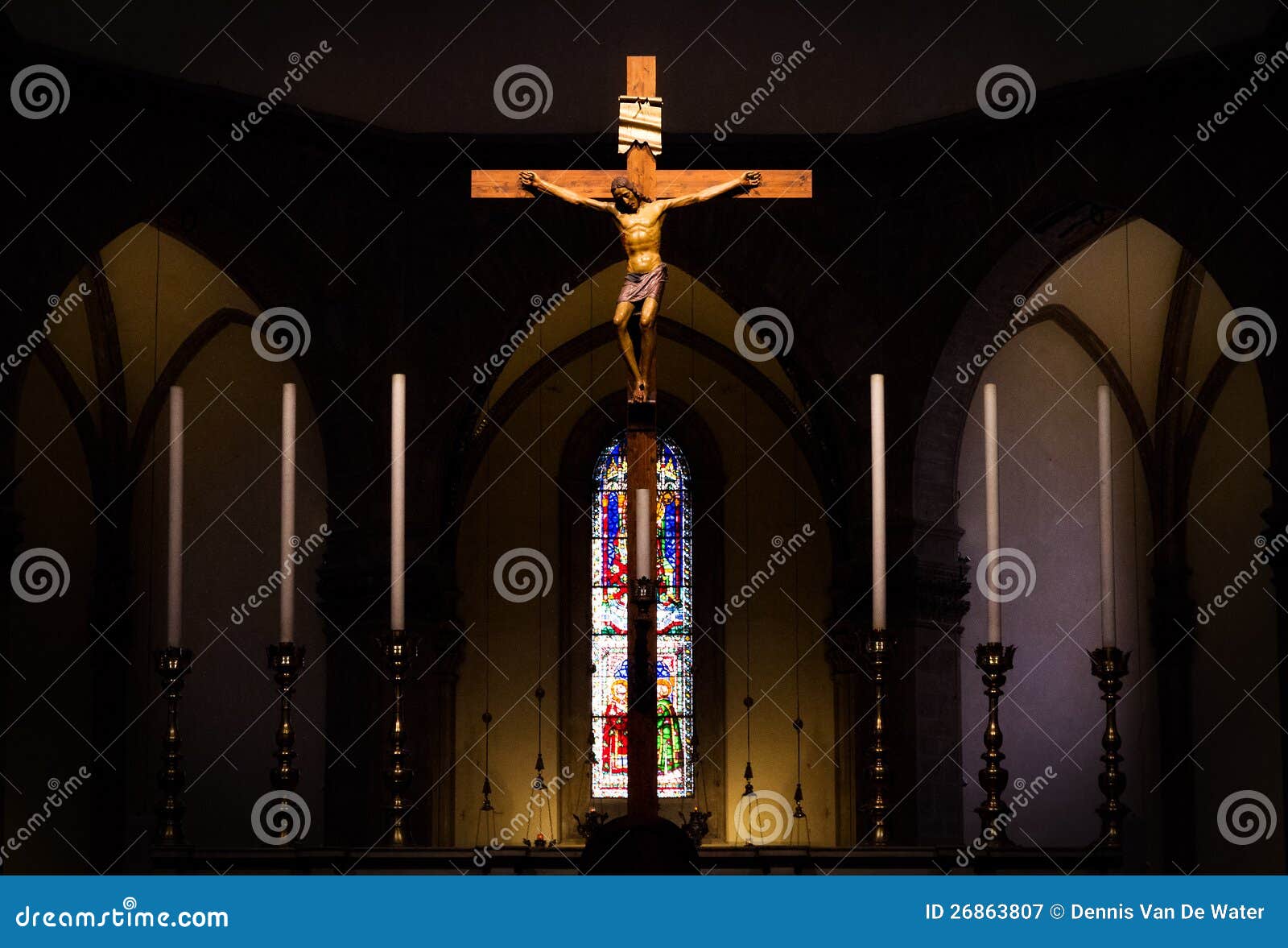 Jesus hanging on the cross stock image. Image of cathedral - 26863807