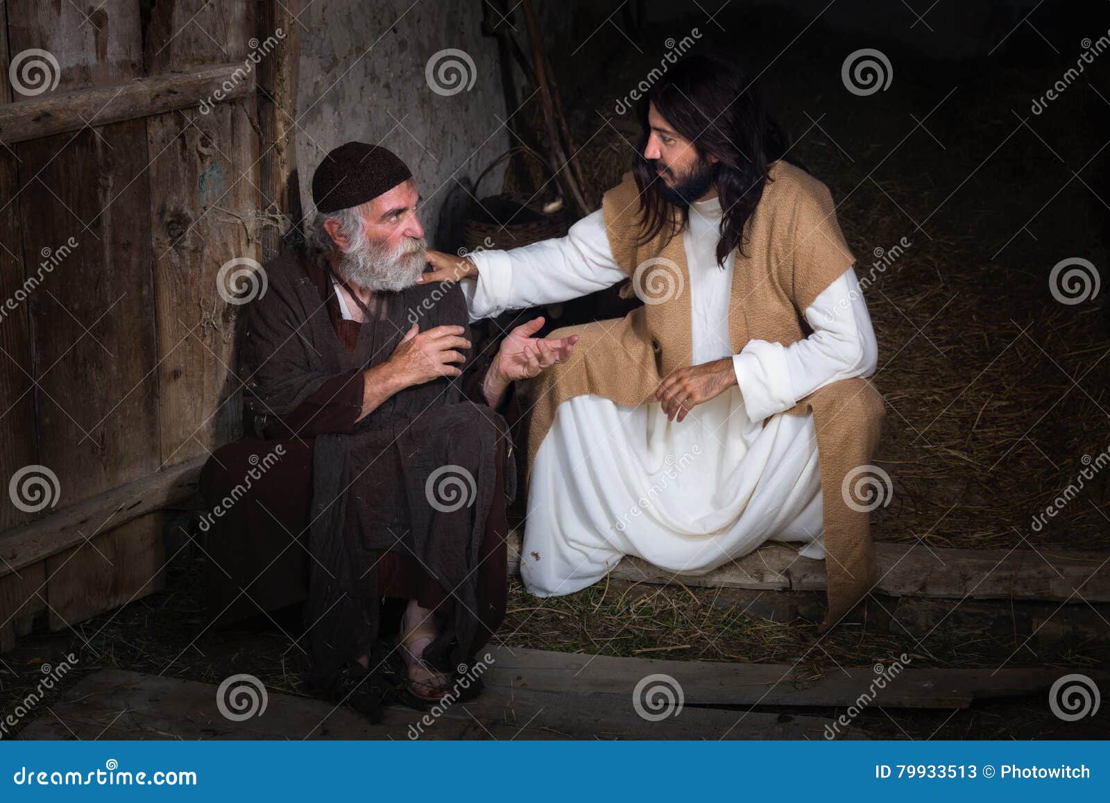Jesus healing the blind stock image. Image of bible, crippled - 79933513