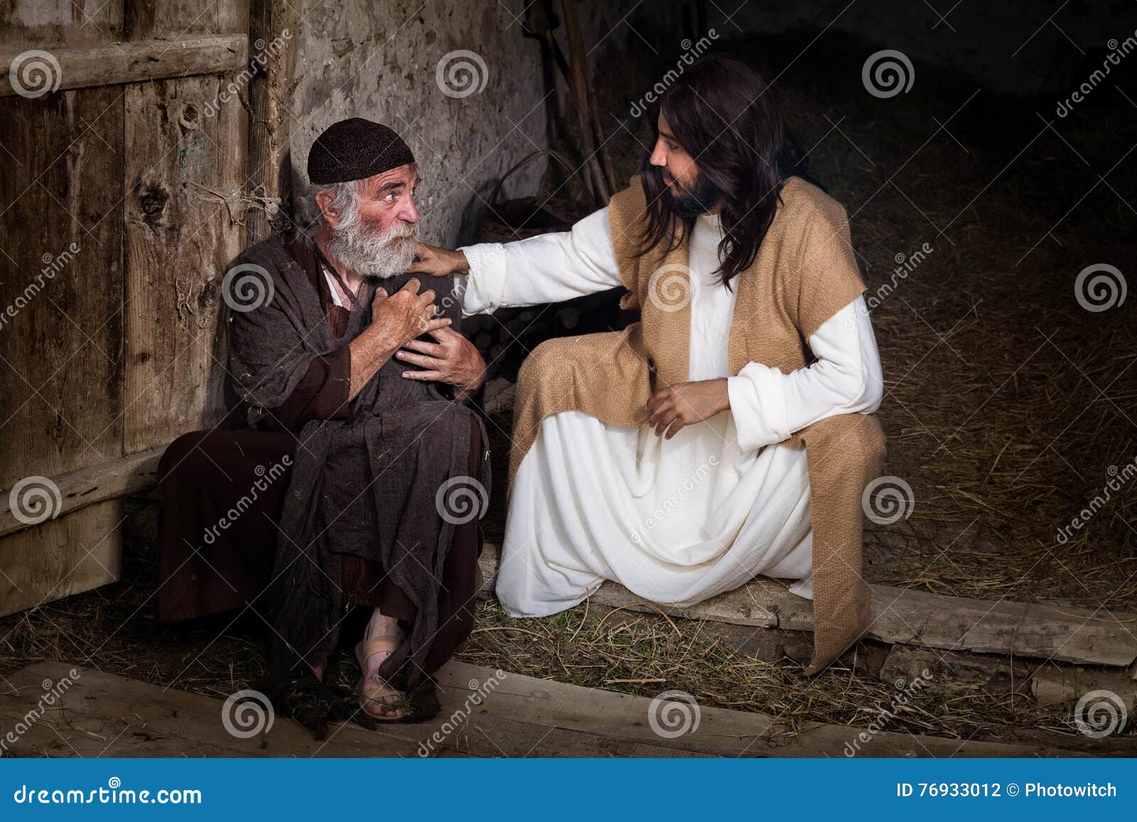 Jesus Healing the Lame Old Man Stock Photo - Image of miraculous ...