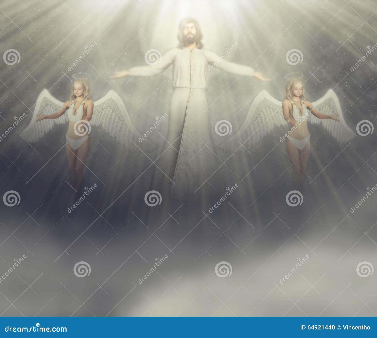 Jesus and His Angels Illustration Illustrazione di Stock ...