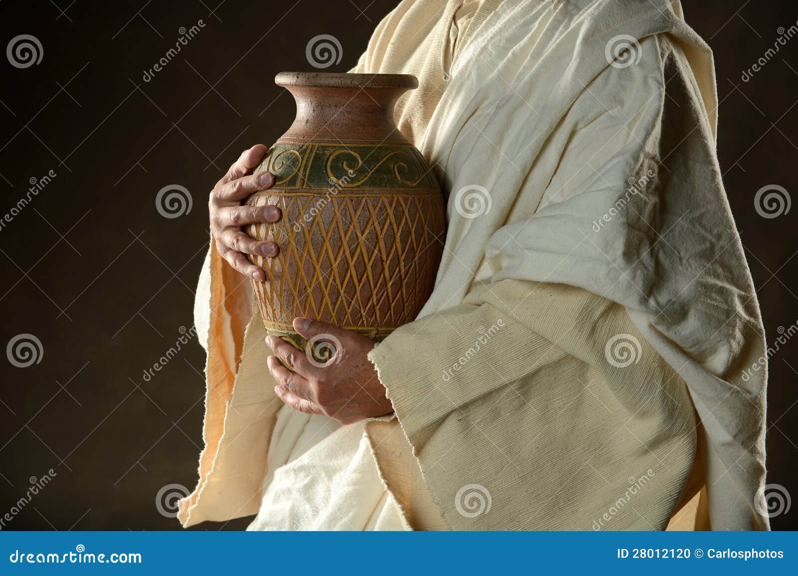 Jesus Holdind a Jug of Water Stock Photo - Image of male, eternal: 28012120