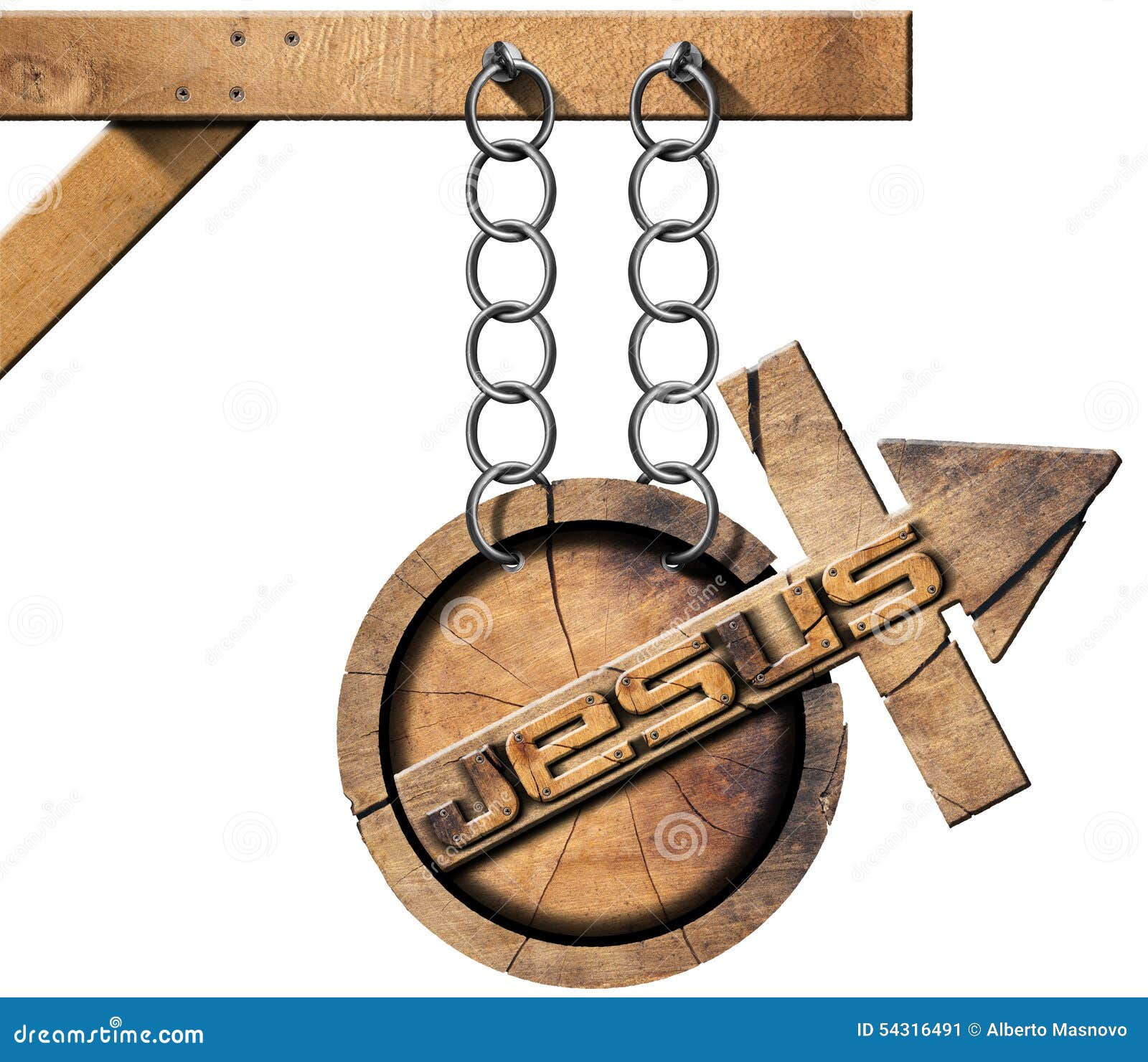 Jesus - Houten Symbool Met Kruis Stock Illustratie - Illustration of ...