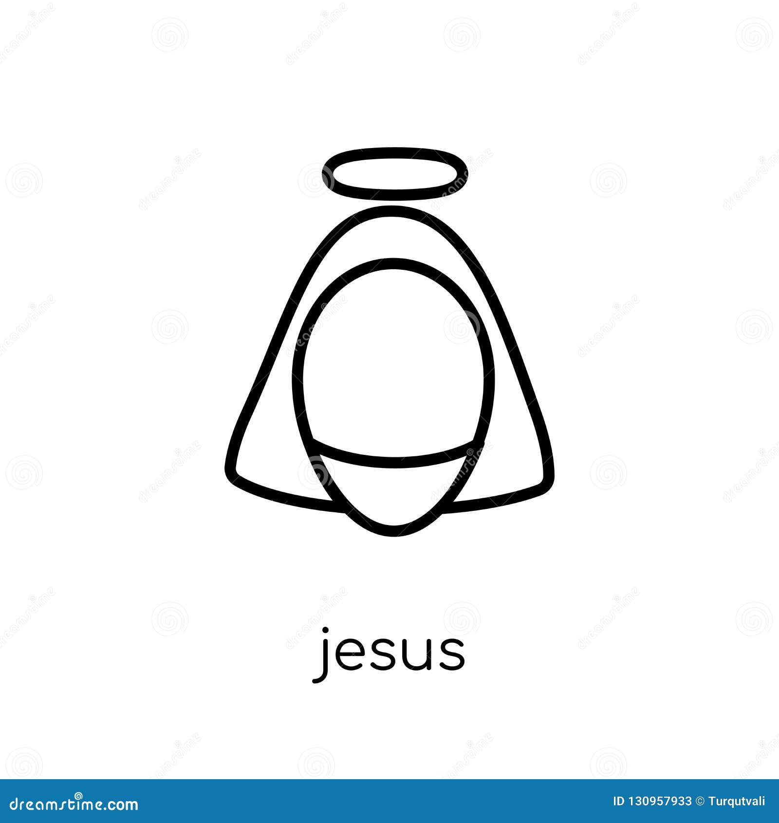 Jesus Icon. Trendy Modern Flat Linear Vector Jesus Icon on White Stock ...