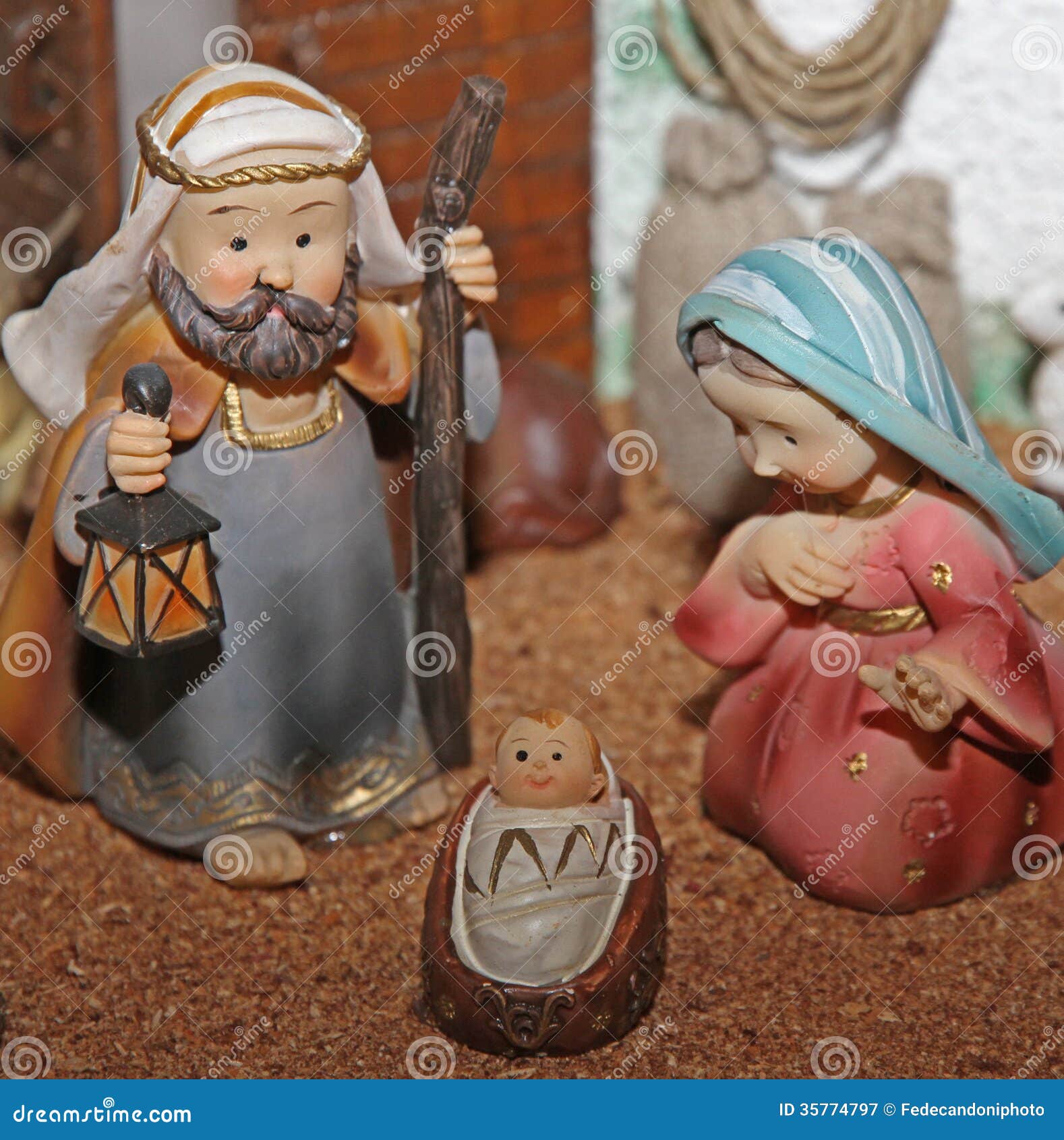 Jesus Joseph with the Beard and the Stick and Mary 1 Stock Image ...