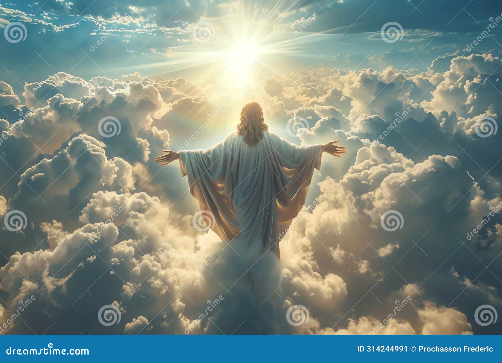 Jesus light, AI generated stock illustration. Illustration of sunlight ...