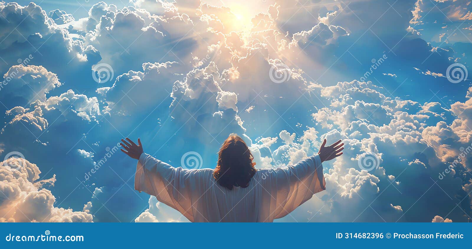 Jesus light, AI generated stock illustration. Illustration of christian ...