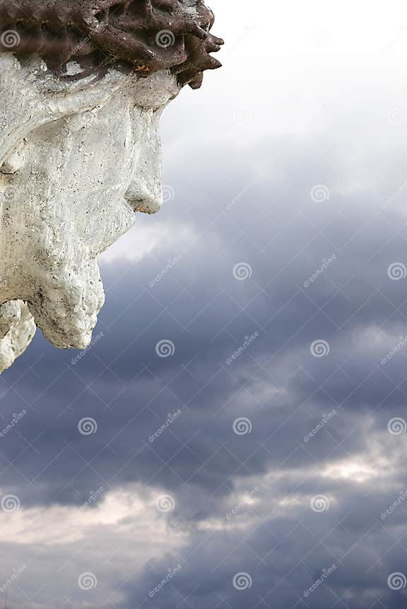 Jesus Looking Down from the Sky Stock Photo - Image of cross, crucify ...