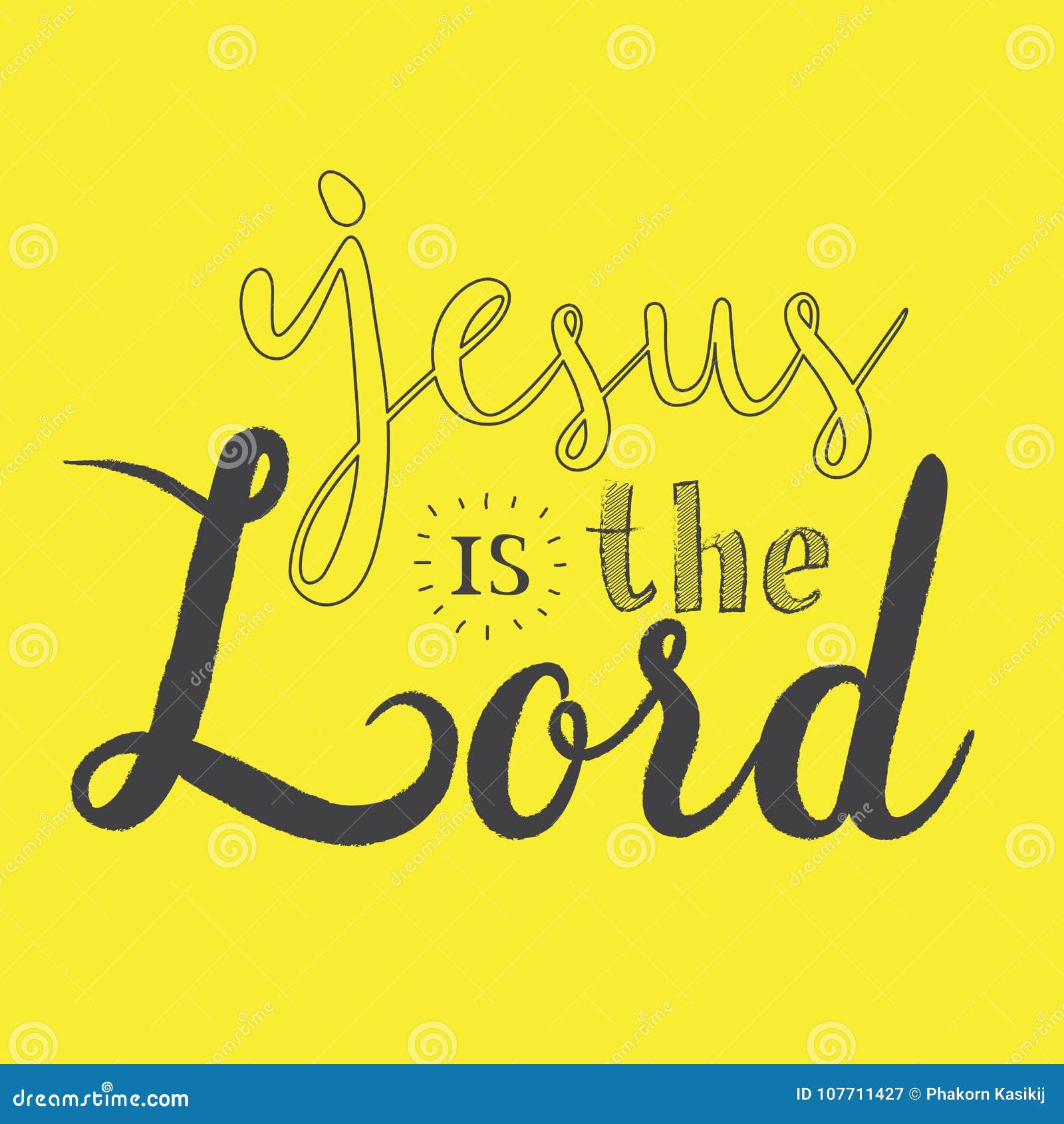 Jesus Is The Lord Calligraphy Isolated Yellow Background. Stock Vector ...
