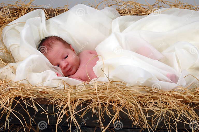 Jesus in a manger stock photo. Image of barn, nativity - 1516894