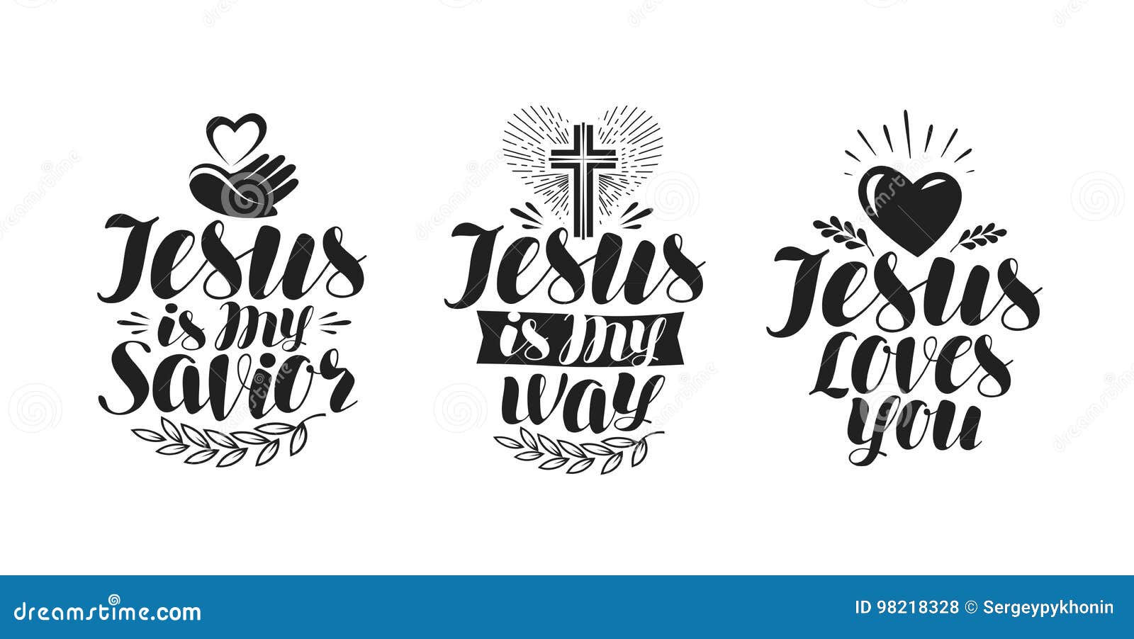 Bible Lettering. Christian Art. Jesus Fish Cartoon Vector ...