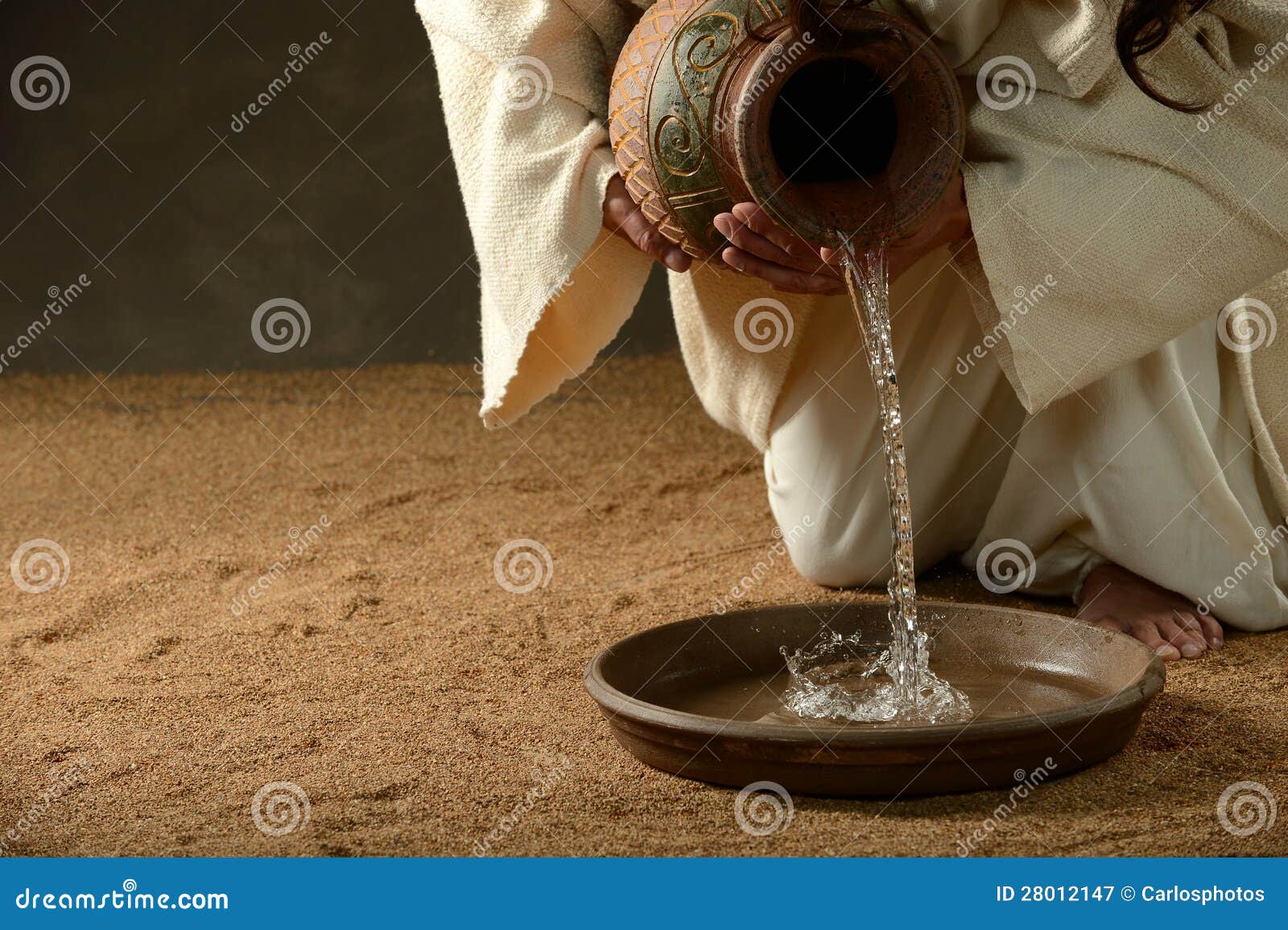 Jesus pouring water stock image. Image of eternal, hands - 28012147