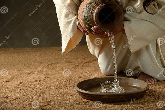 Jesus pouring water stock image. Image of eternal, hands - 28012147