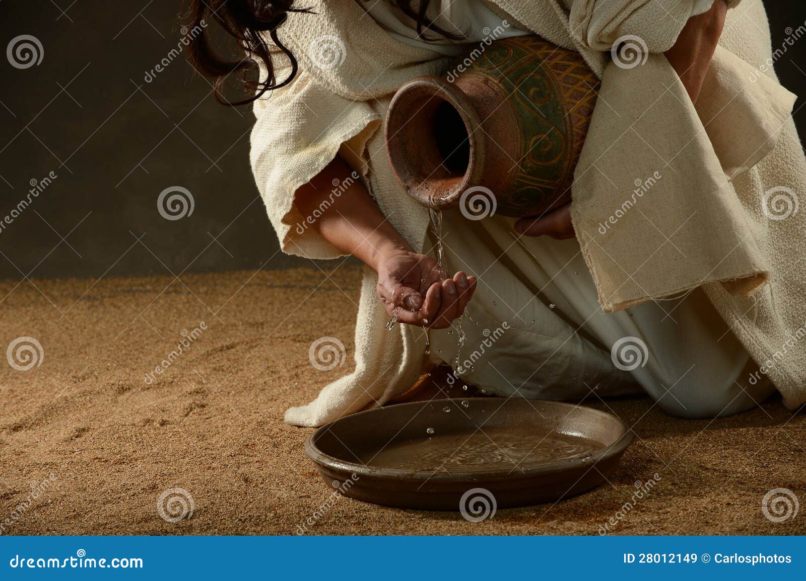 Jesus pouring water stock image. Image of priest, gospel - 28012149