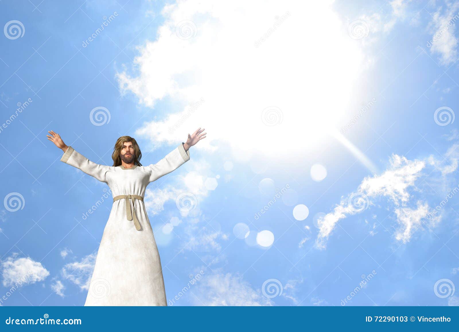 Jesus Praying Healing Blessing Stock de ilustración - Ilustración de ...