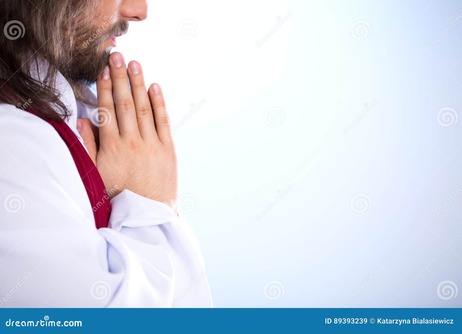 Jesus Praying, Profile Side View Stock Image - Image of holy, light ...