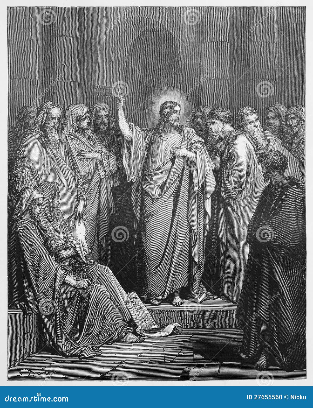 Jesus Predigt in Der Synagoge Redaktionelles Bild - Illustration von ...