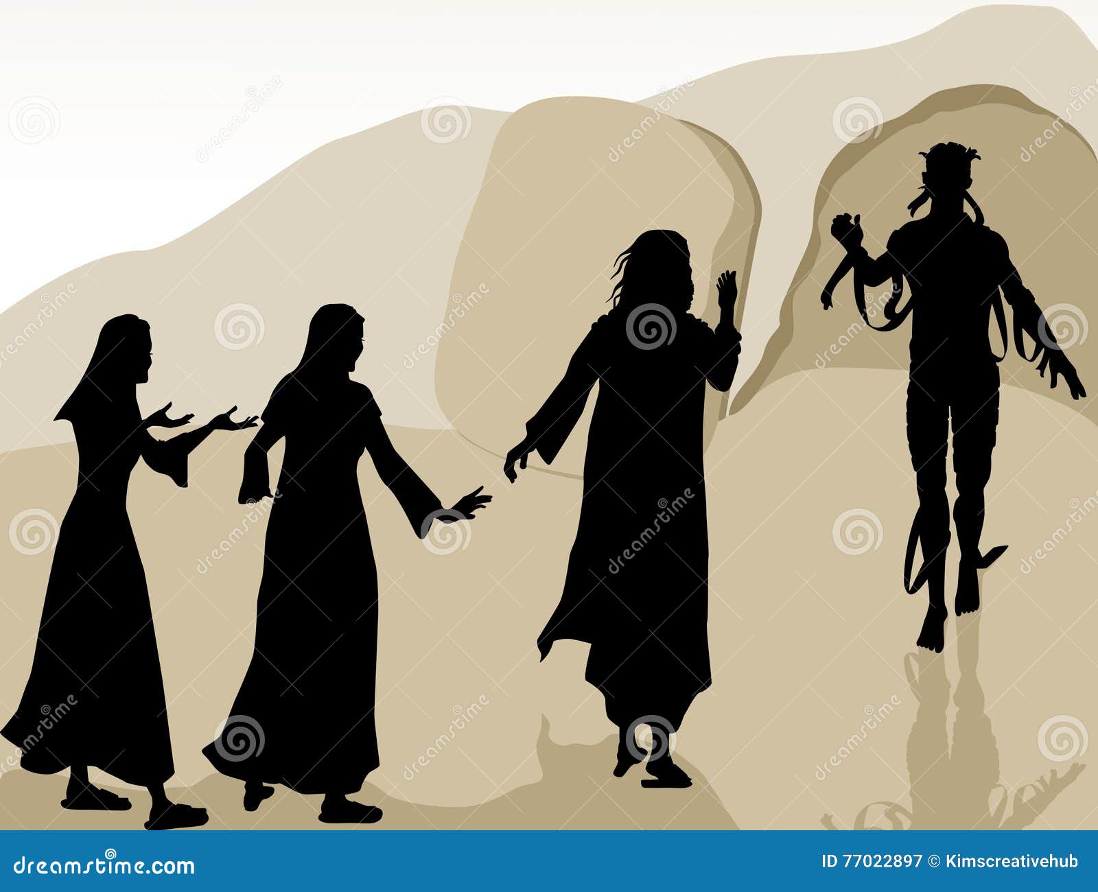 Jesus Raised Lazarus stock vector. Illustration of rise - 77022897