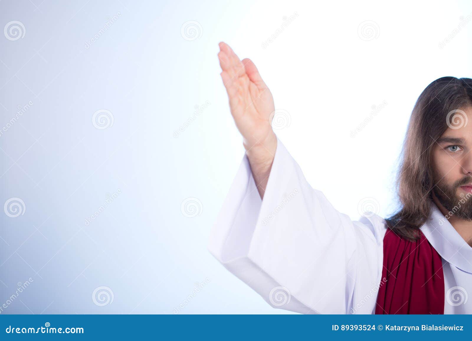 Jesus raising his hand stock photo. Image of messiah - 89393524