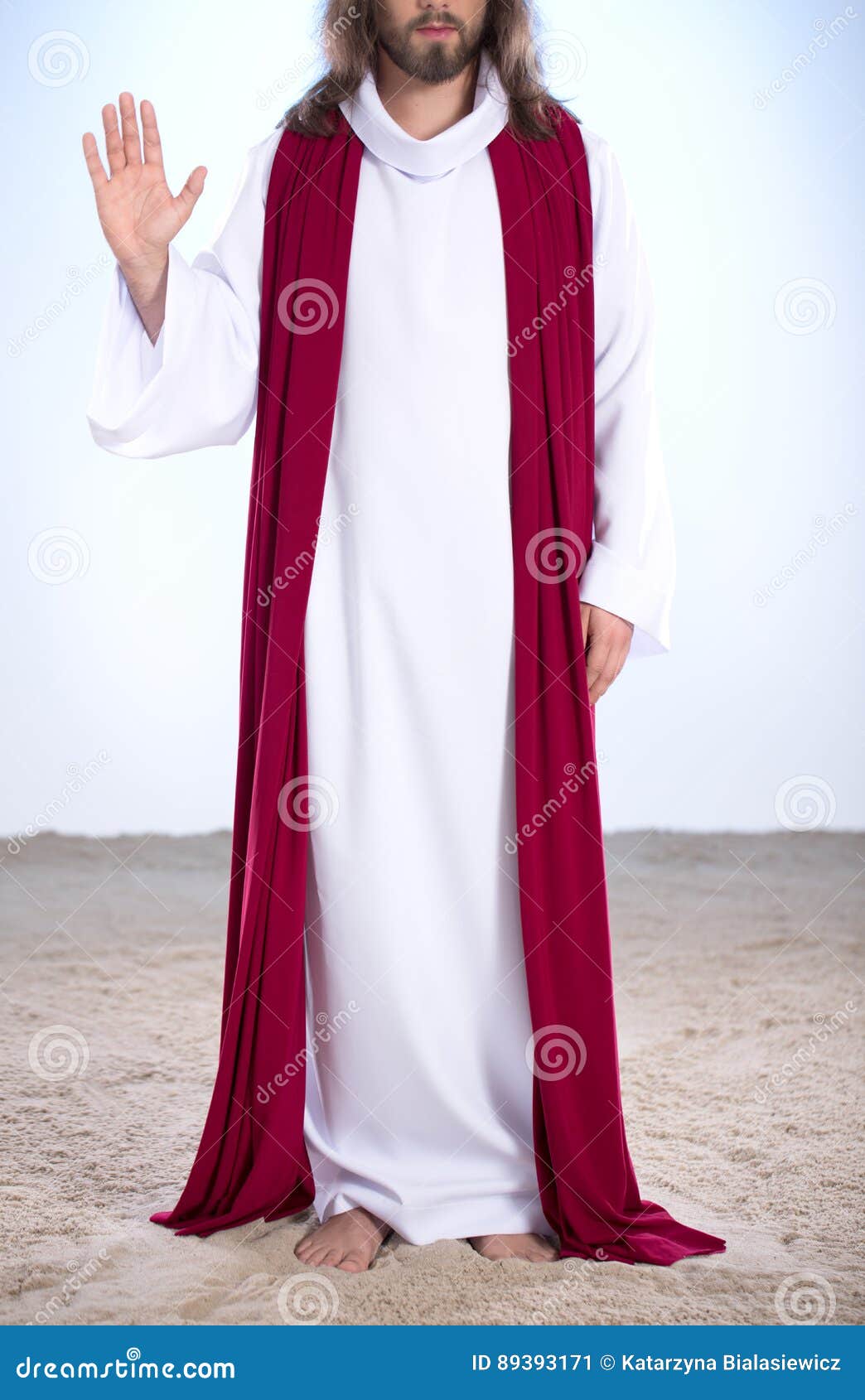 Jesus raising palm of hand stock image. Image of faith - 89393171
