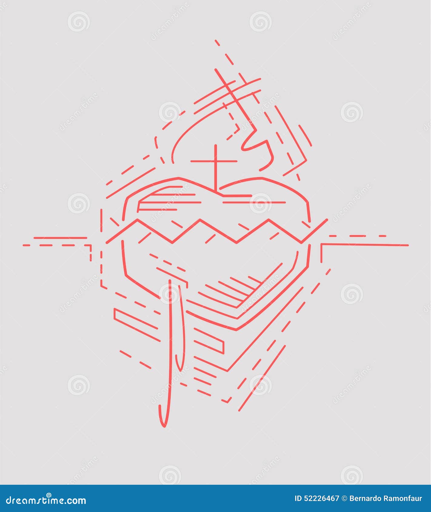 Jesus Sacred Heart Cartoon Vector | CartoonDealer.com #48441215