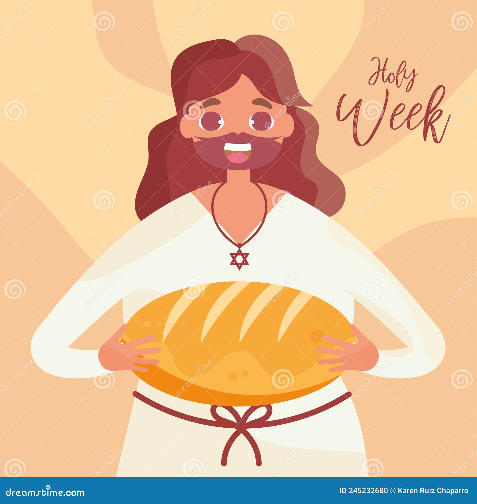 Jesus Sharing the Bread Holy Week Vector Stock Vector - Illustration of ... Jesus Sharing the Bread Holy Week Vector Stock Vector - Illustration of ...