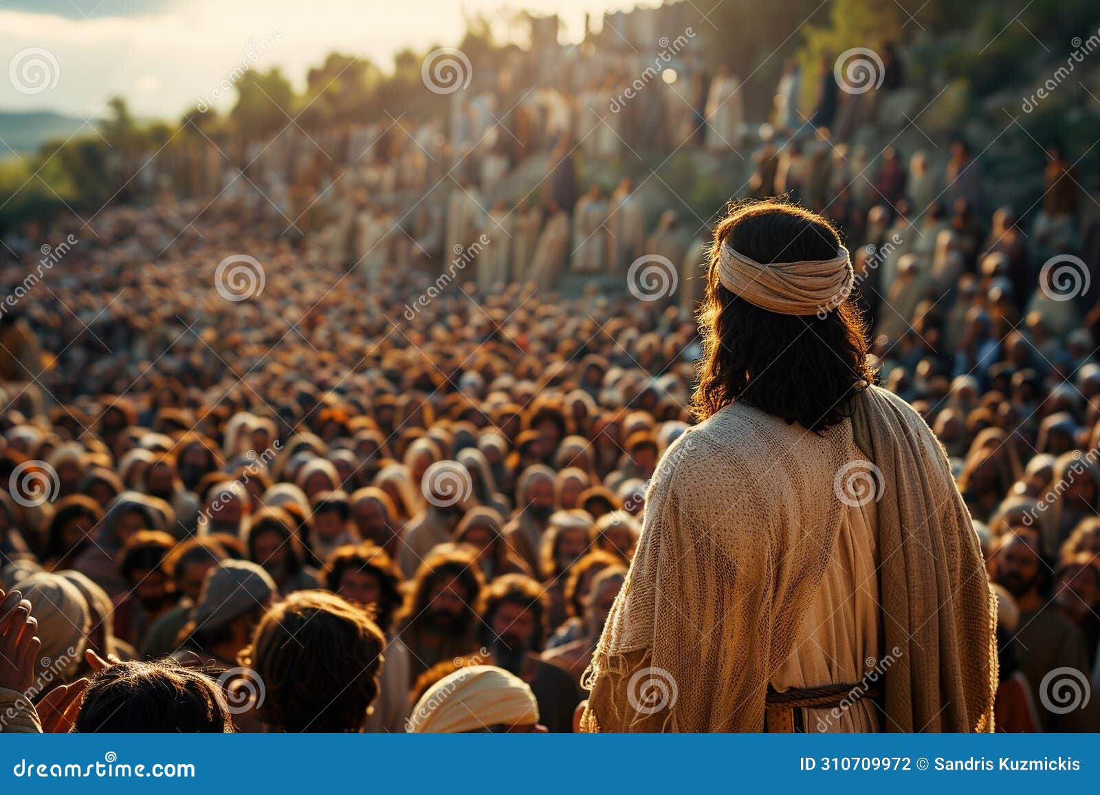 Jesus Speaking To A Crowd Of People. Generative AI Stock Photography ...