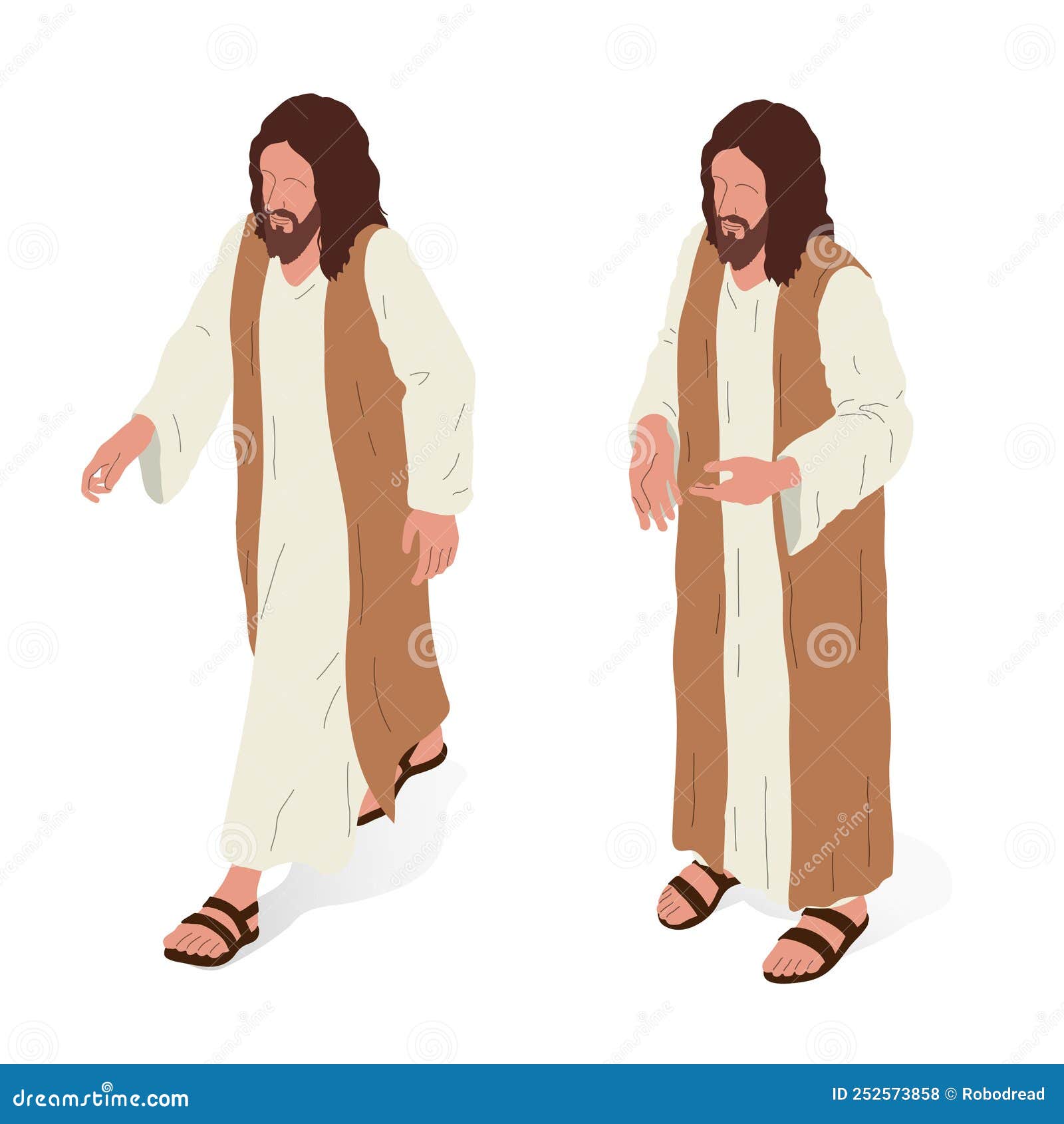 Jesus Standing And Waving His Hand Vector Illustration | CartoonDealer ...