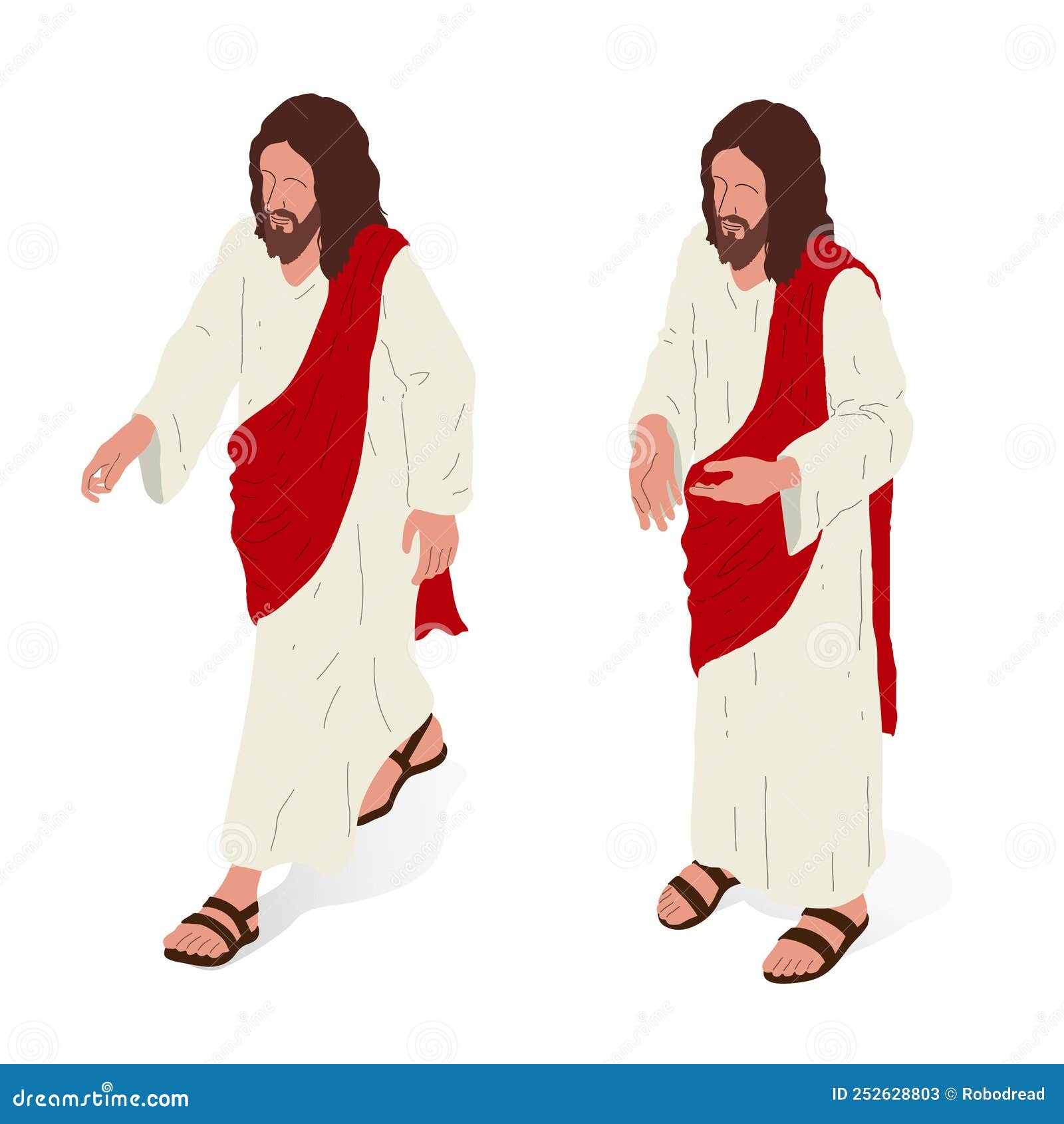 Jesus Standing And Waving His Hand Vector Illustration | CartoonDealer ...