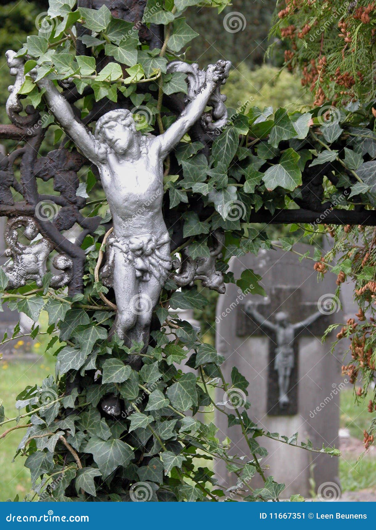 Jesus statue on cemetery stock image. Image of catholic - 11667351