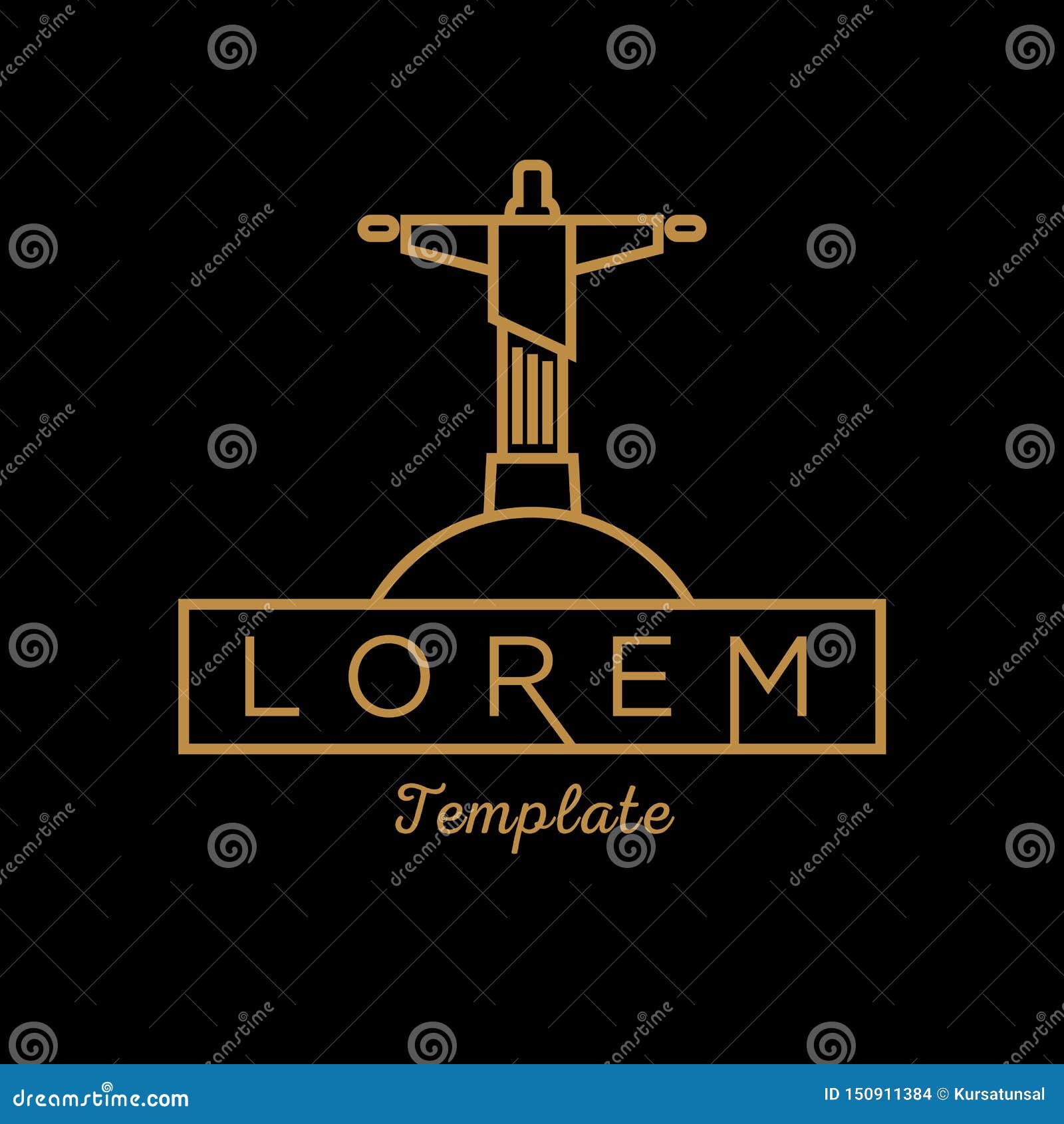 Jesus Statue Minimal Sign Vector Design Stock Vector - Illustration of ...