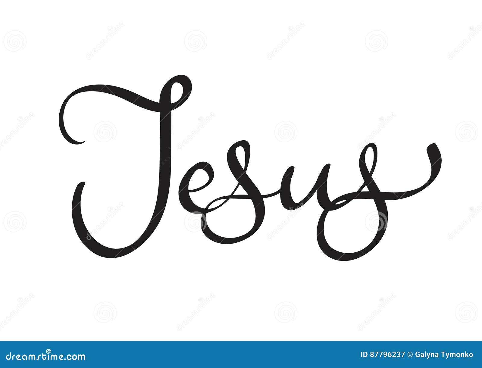 Jesus Text on White Background. Calligraphy Lettering Vector ...