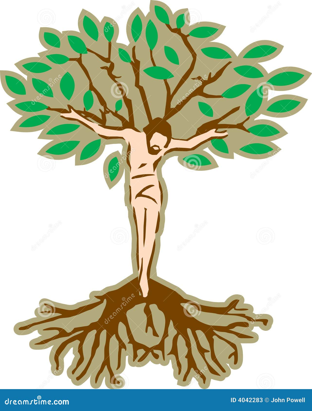 Jesus Tree stock vector. Illustration of christianity - 4042283
