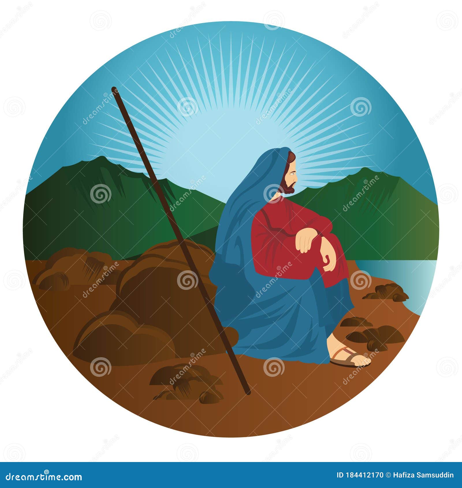 Jesus. Vector Illustration Decorative Background Design Stock ...