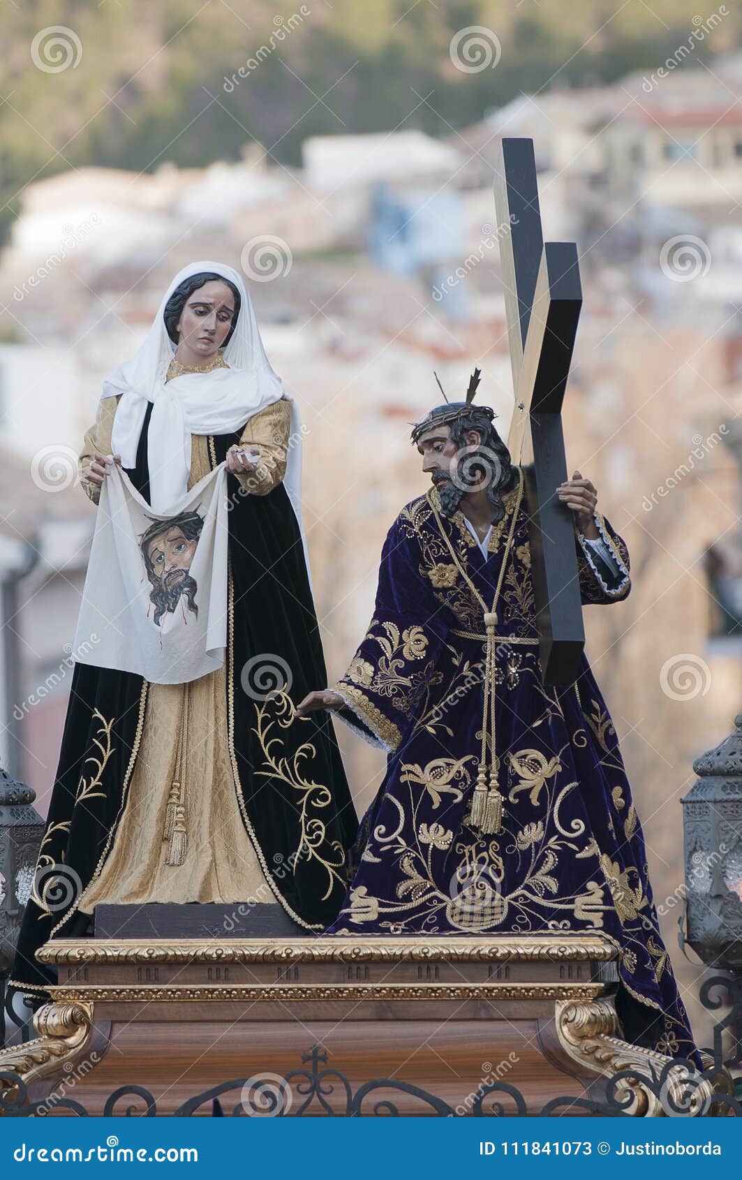 Jesus and the Veronica Procession by Basin, Spain Stock Image - Image ...