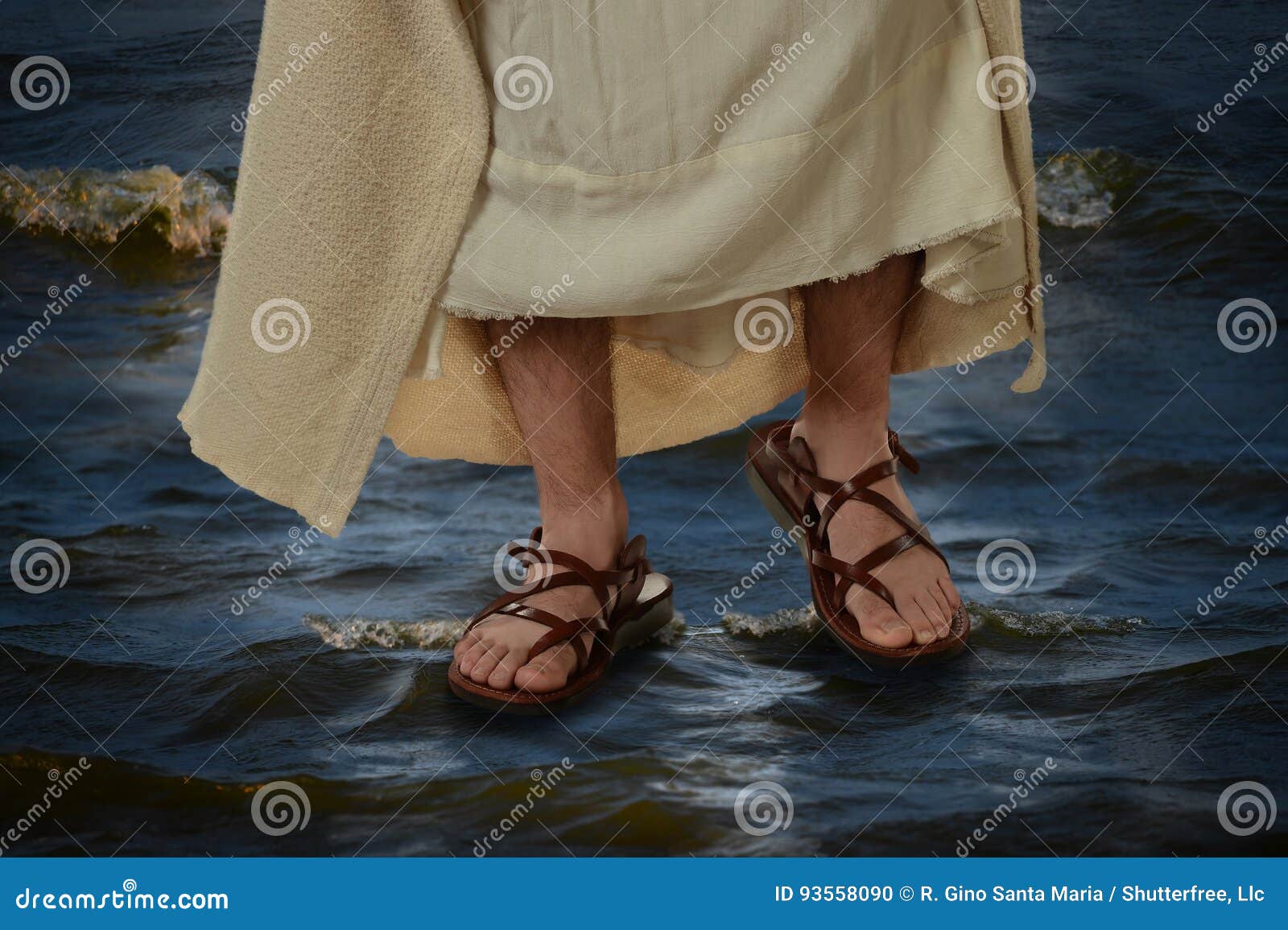 Jesus Walking op het water stock foto. Image of geloof - 93558090