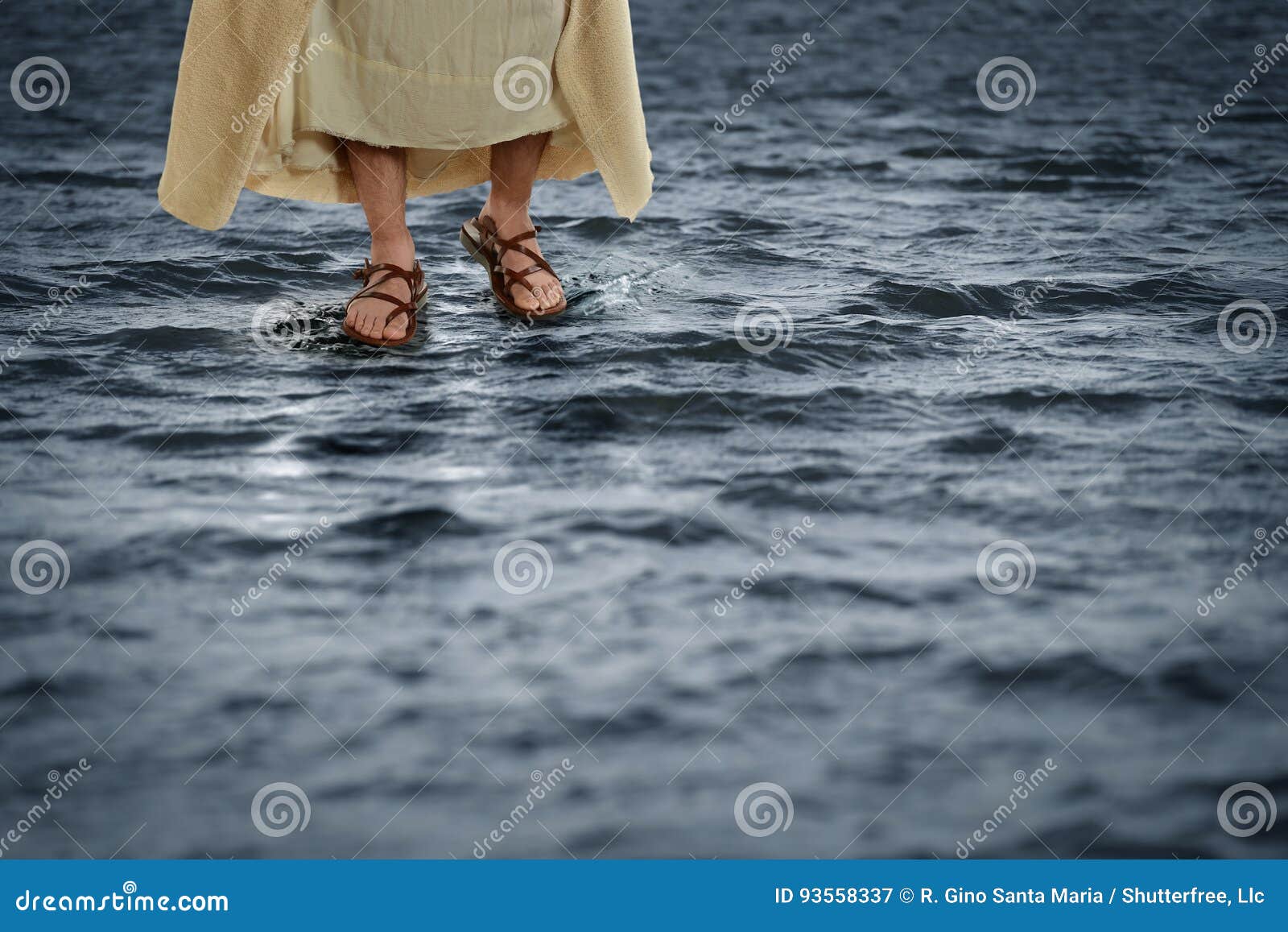 Jesus Walking on Water stock image. Image of christianity - 93558337