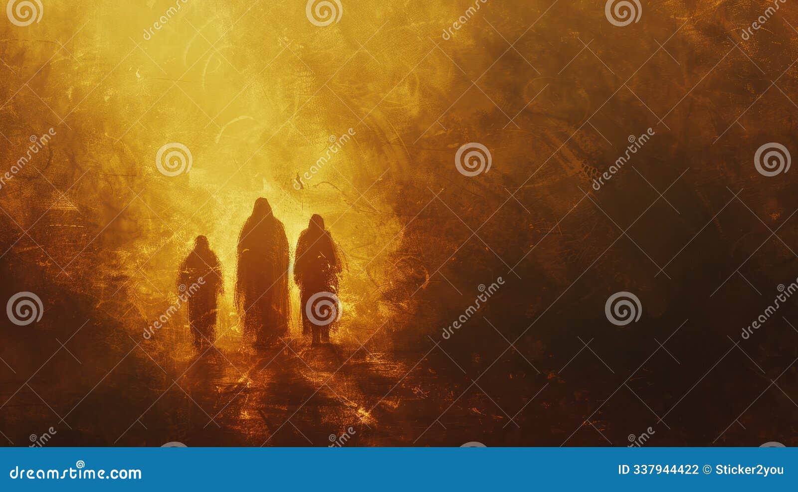 Jesus Walks with Two Disciples on the Road To Emmaus Their Hearts ...