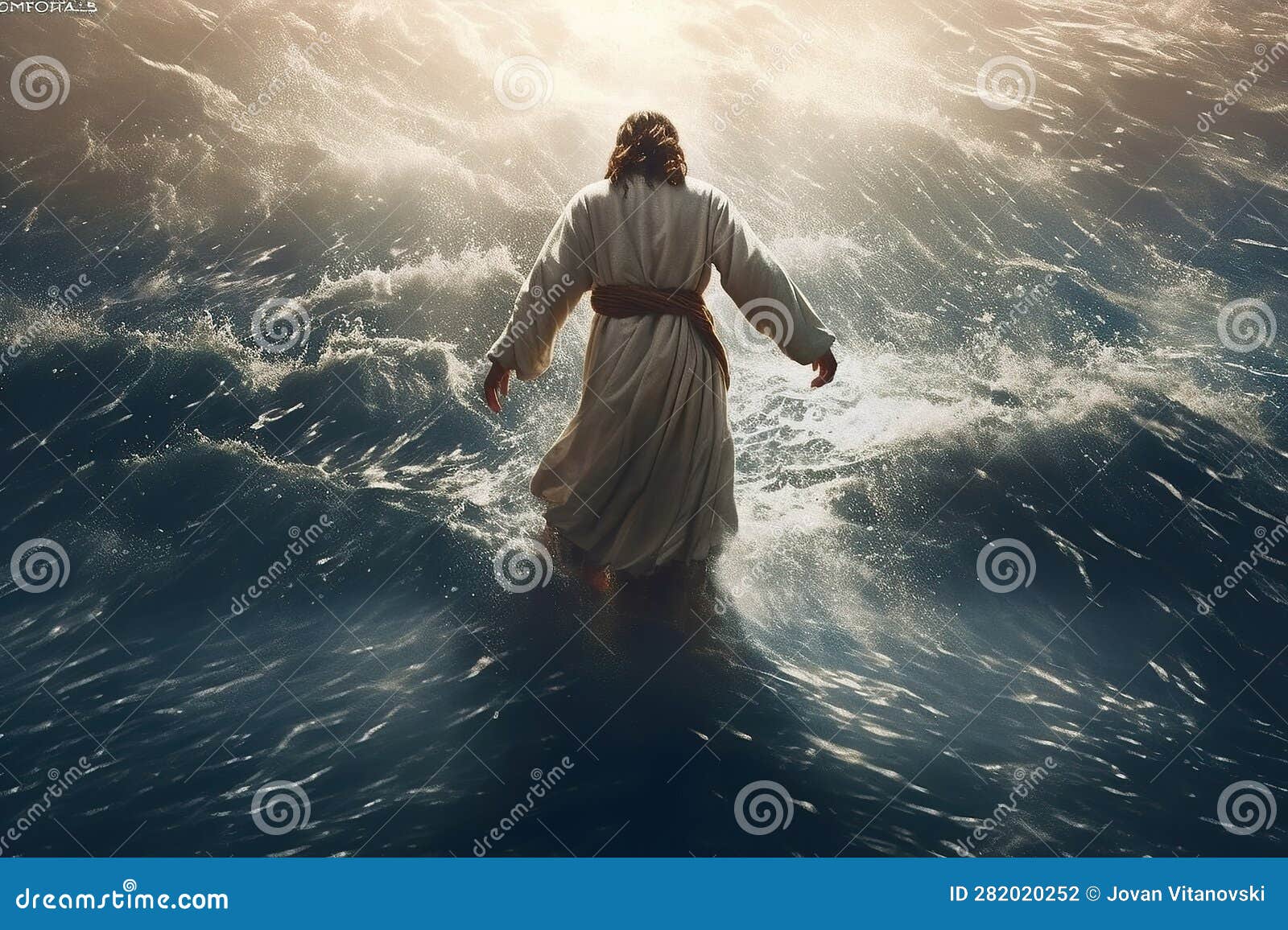 Jesus Walks on the Water Generative AI Stock Illustration ...