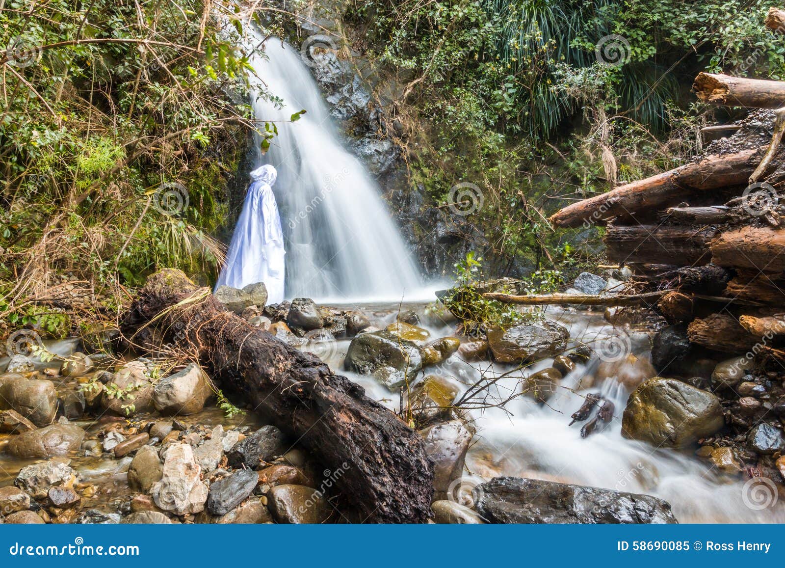 Jesus Waterfall stock image. Image of cross, jesus, salvation - 58690085