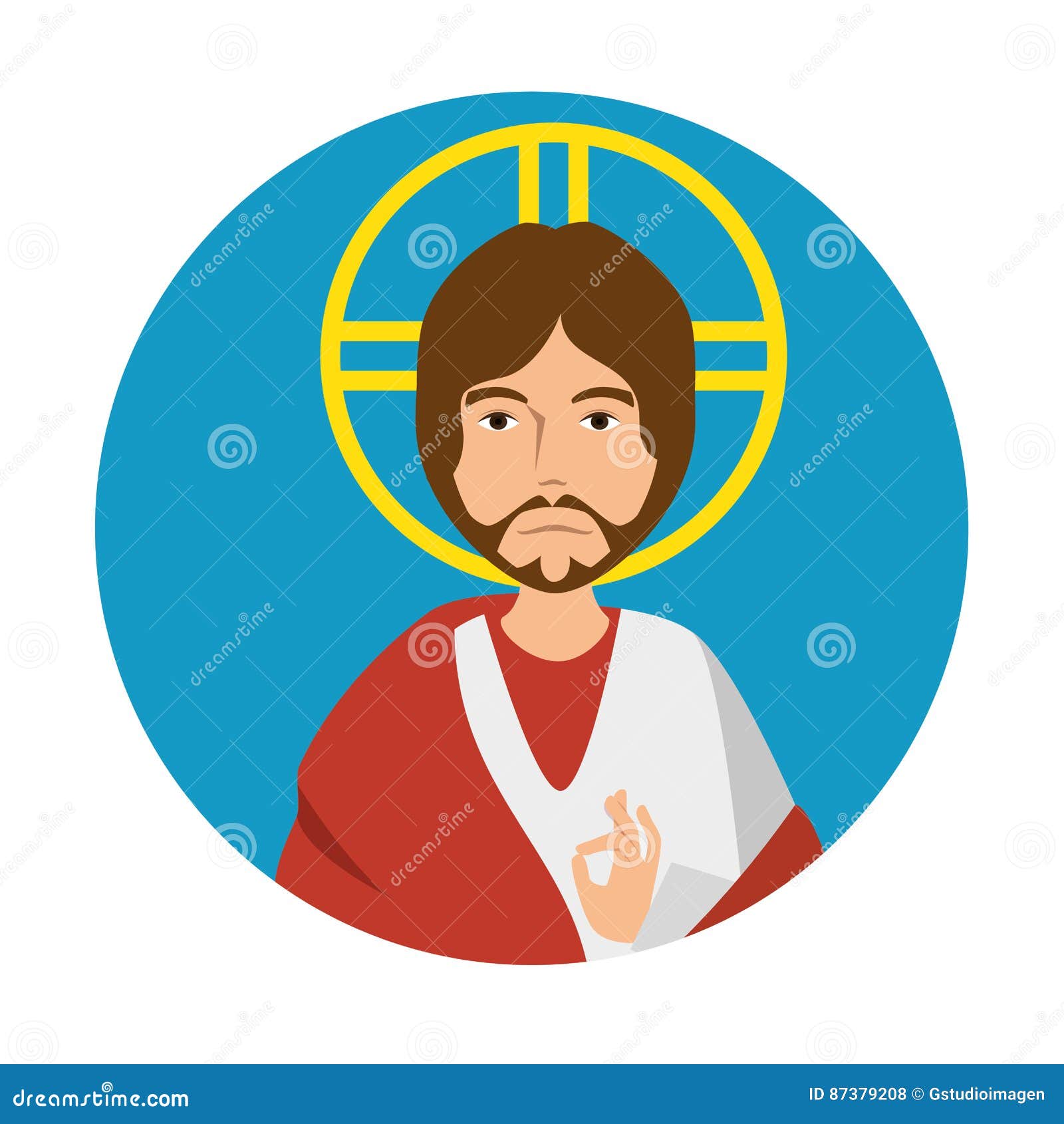 Jesuschrist Character Religious Icon Stock Vector - Illustration of ...
