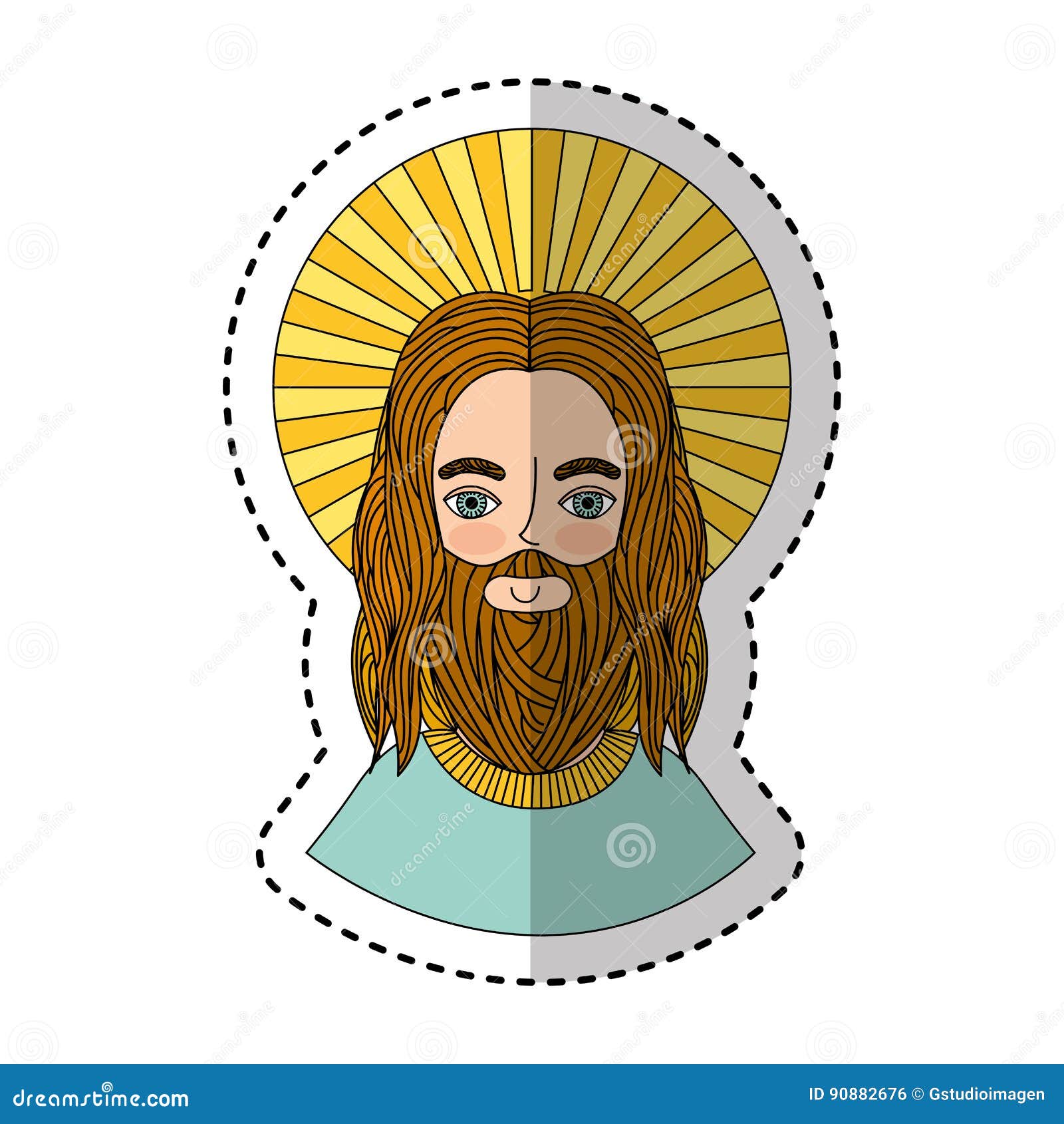 Jesuschrist with Halo Character Religious Icon Stock Vector ...