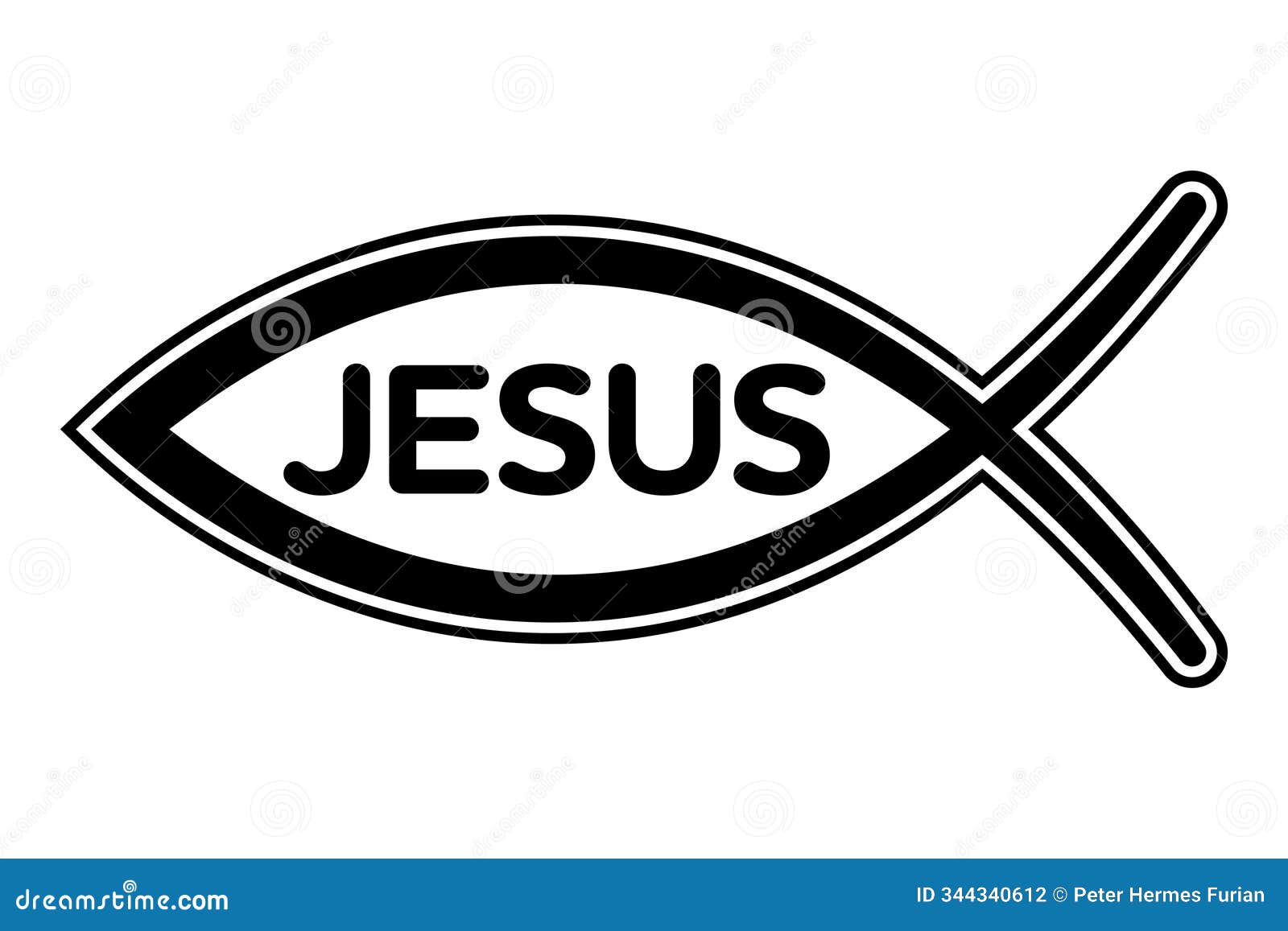 Sign Of The Fish Symbol With JESUS Written Inside Vector Illustration ...