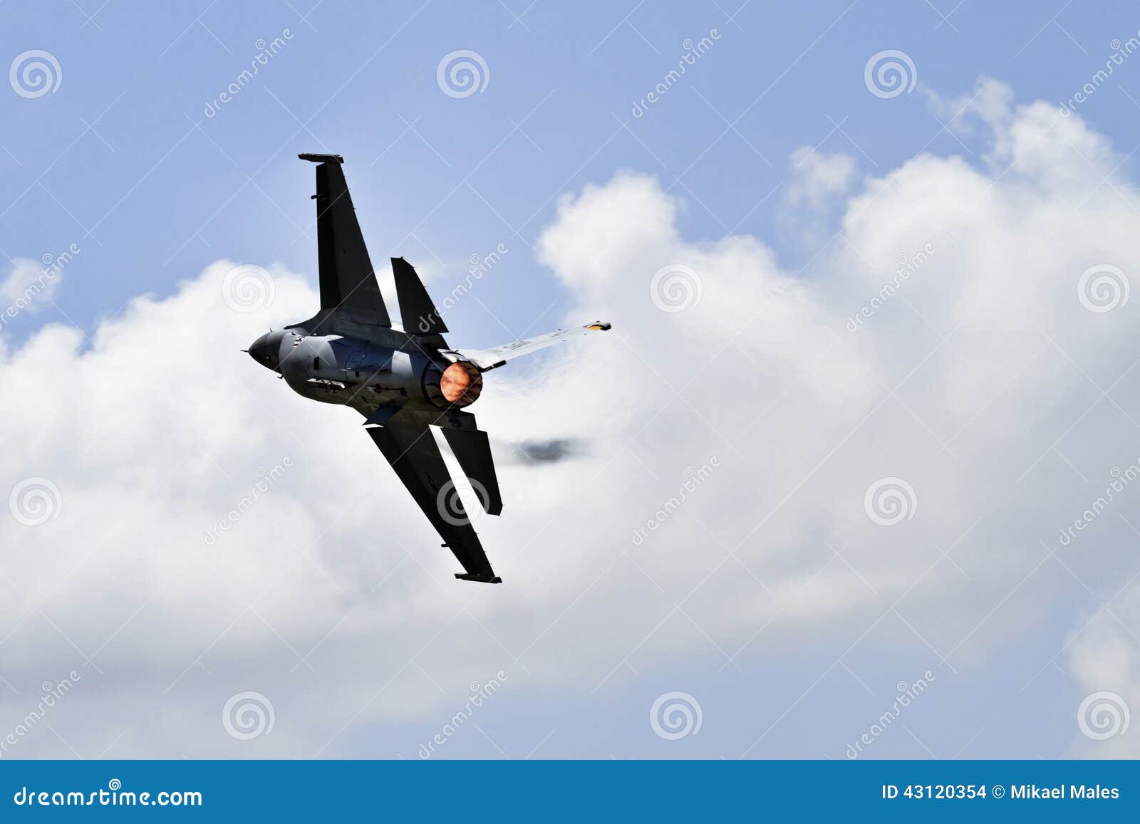 Jet with Afterburners in the Sky Editorial Stock Image - Image of ...
