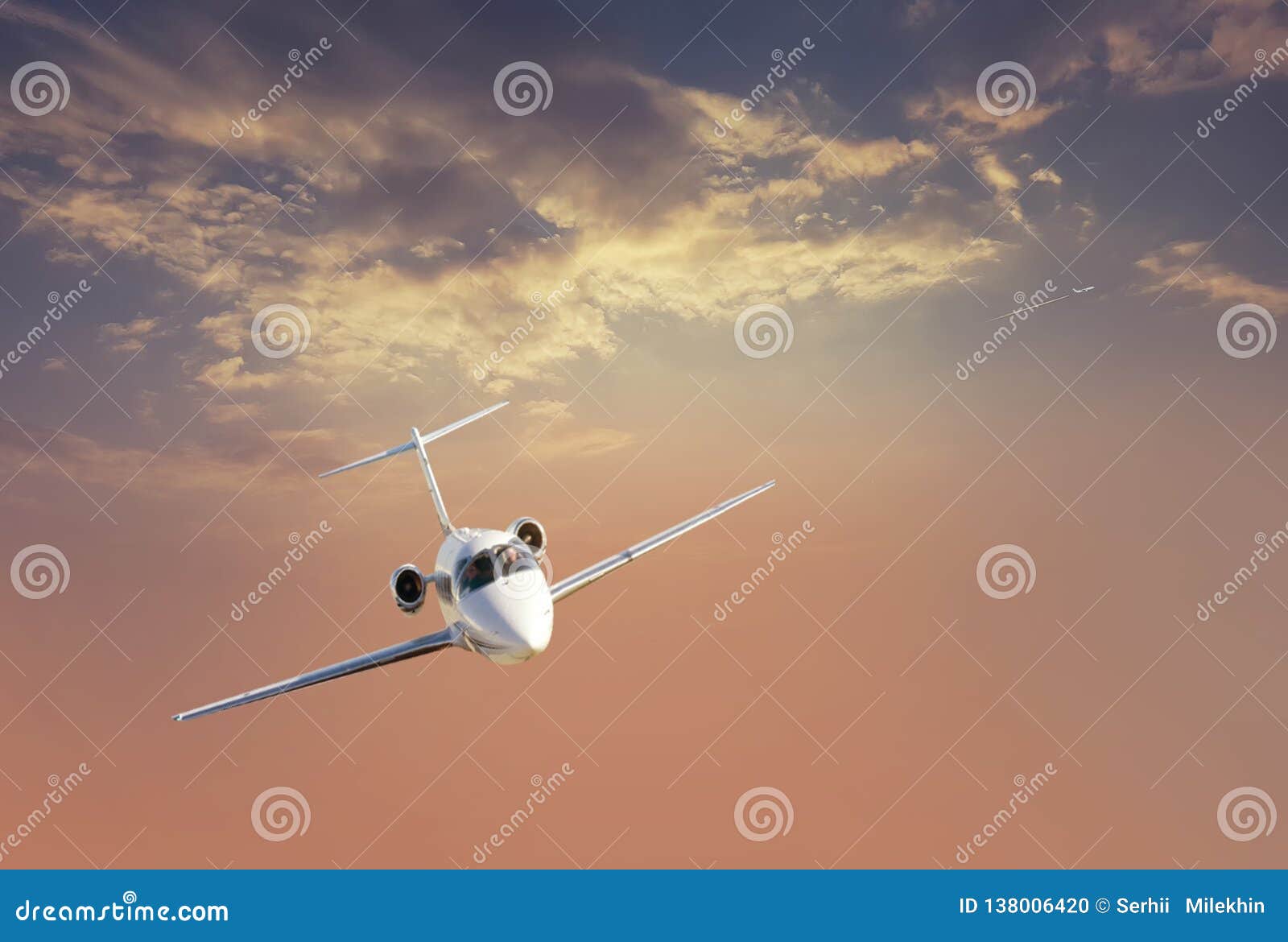 Jet aircraft in flight stock photo. Image of passenger - 138006420