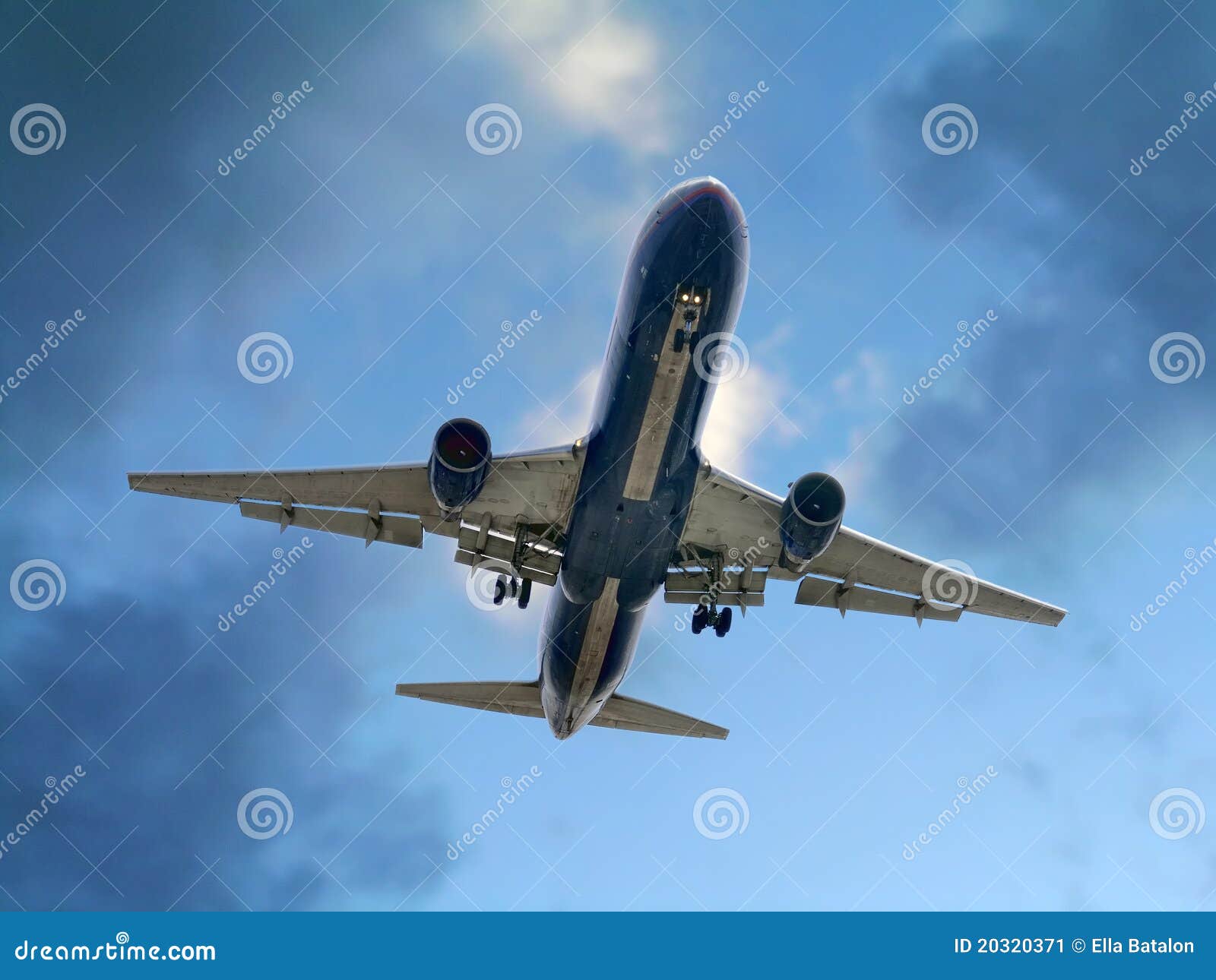Jet Airliner on Final Approach Stock Image - Image of airbus ...