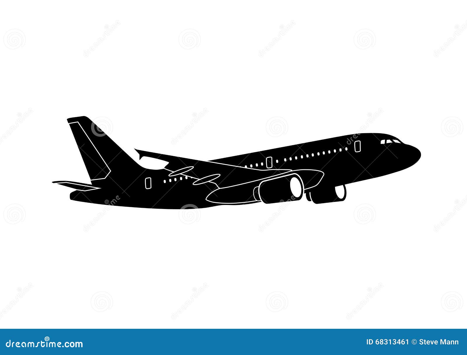 Airliner Silhouette Vector Illustration | CartoonDealer.com #46474054