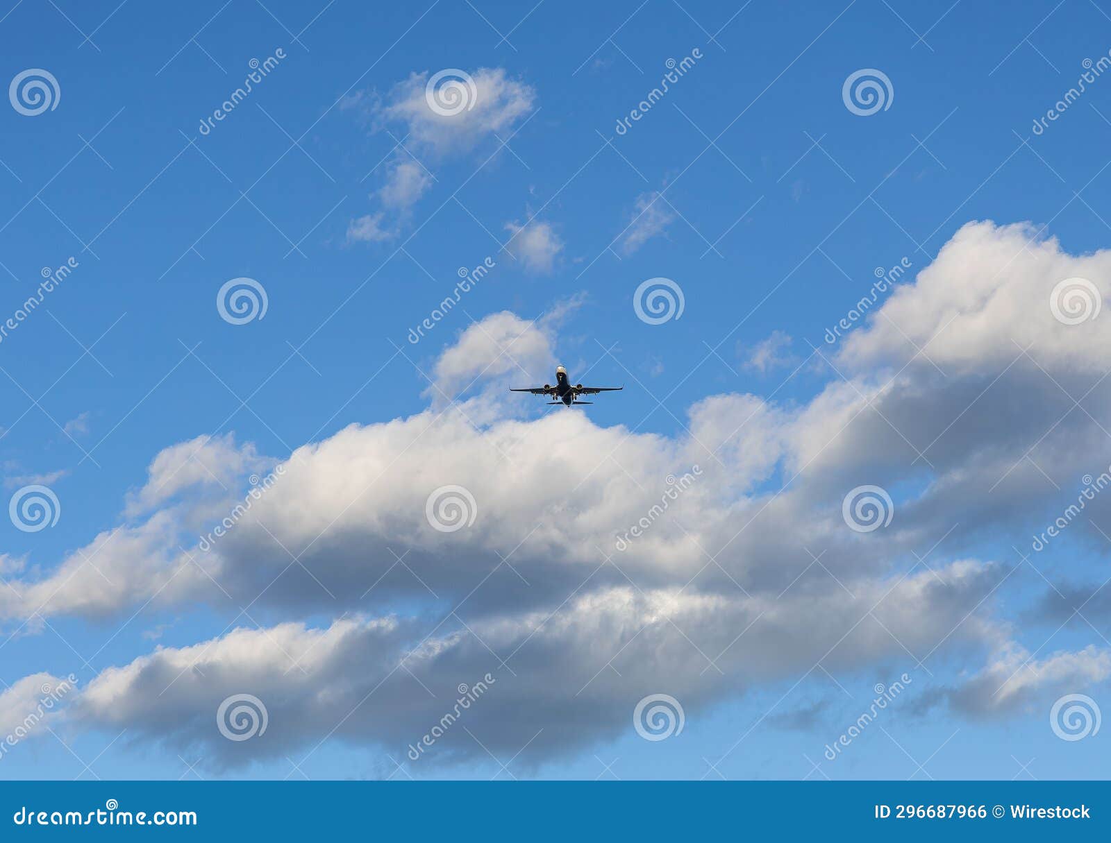 Jet Airliner Traveling through a Clear Blue Sky Stock Photo - Image of ...