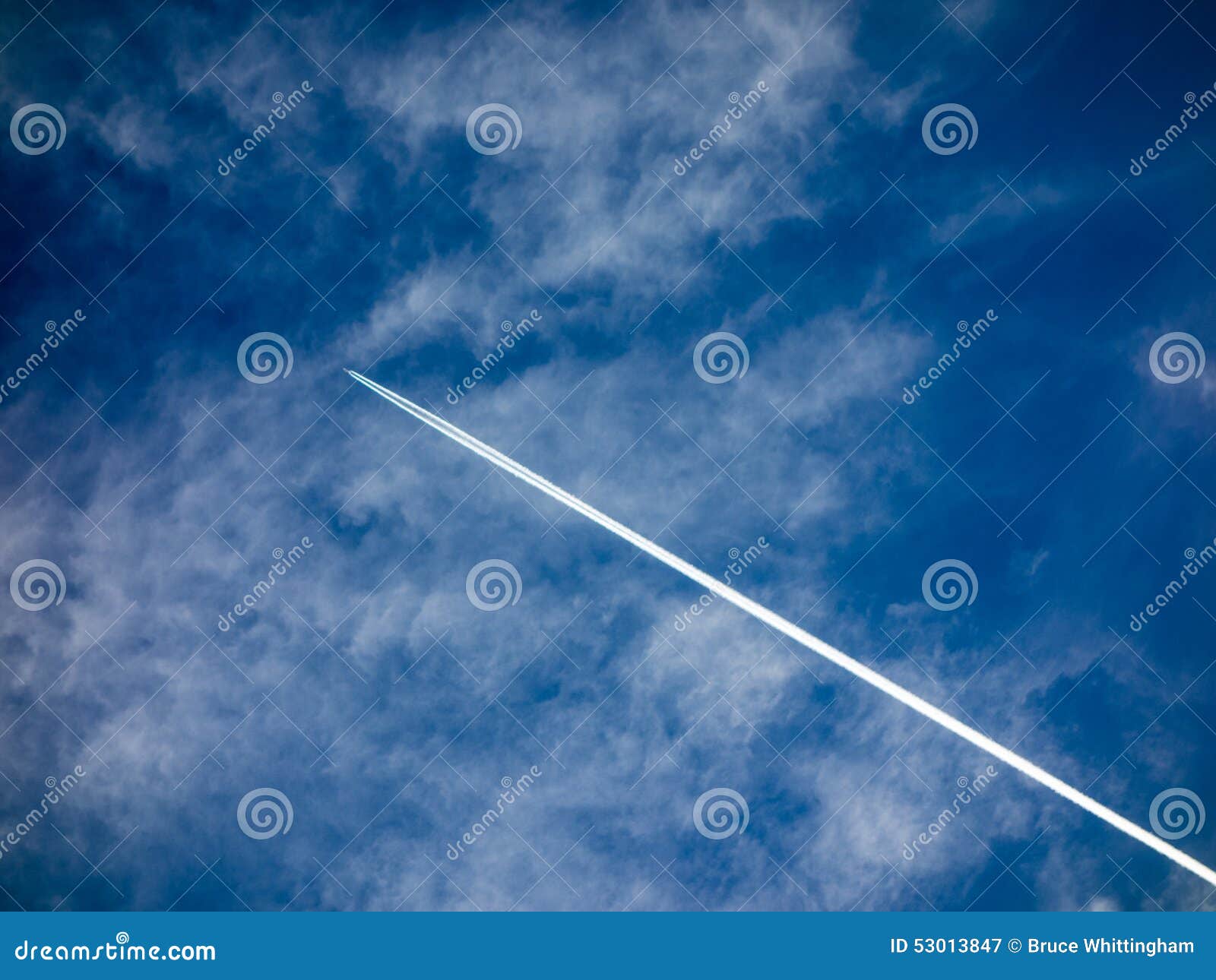 Jet Airplane Contrails stock image. Image of travel, thin - 53013847