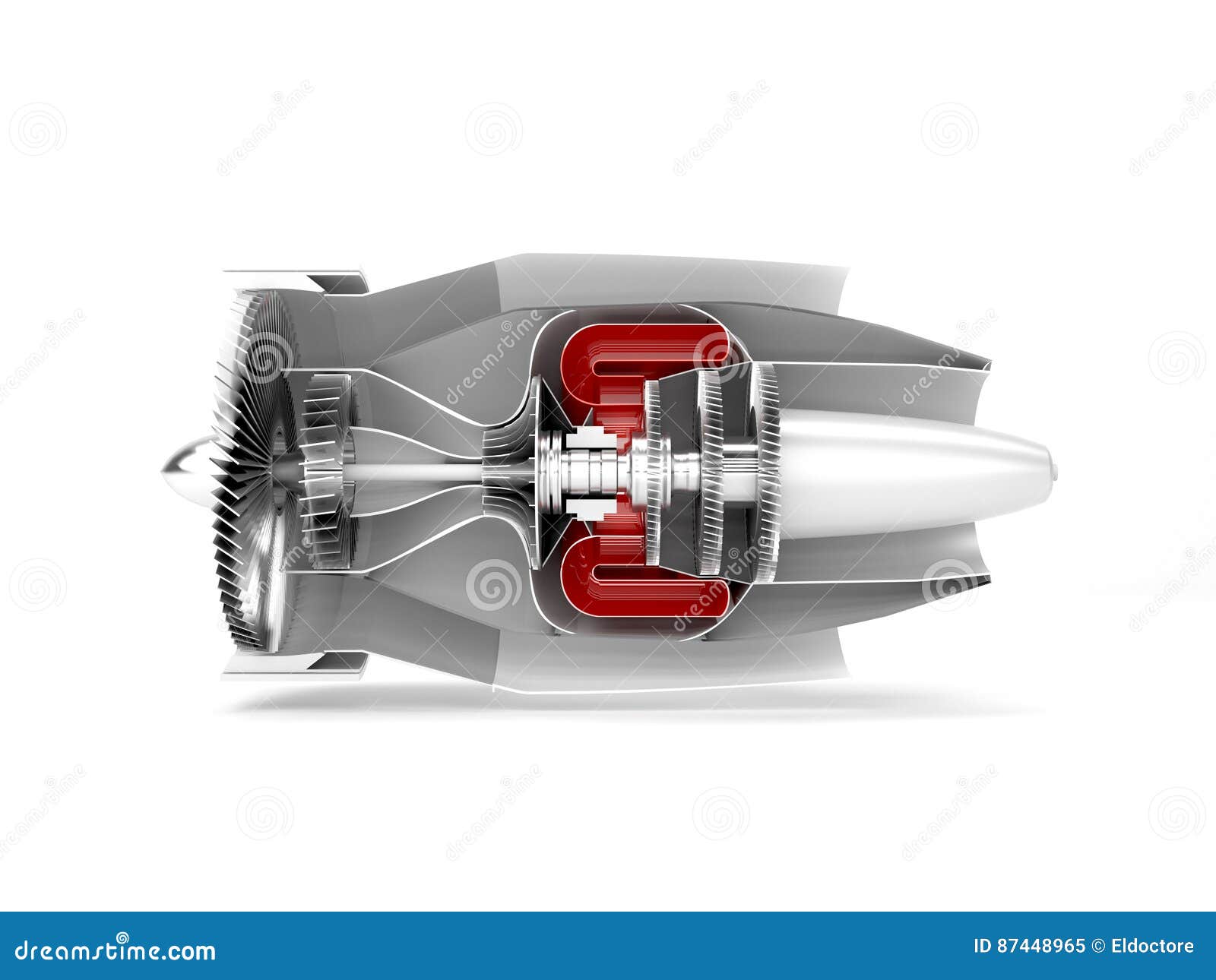Jet Airplane Engine Cross Section Stock Illustration - Illustration of ...