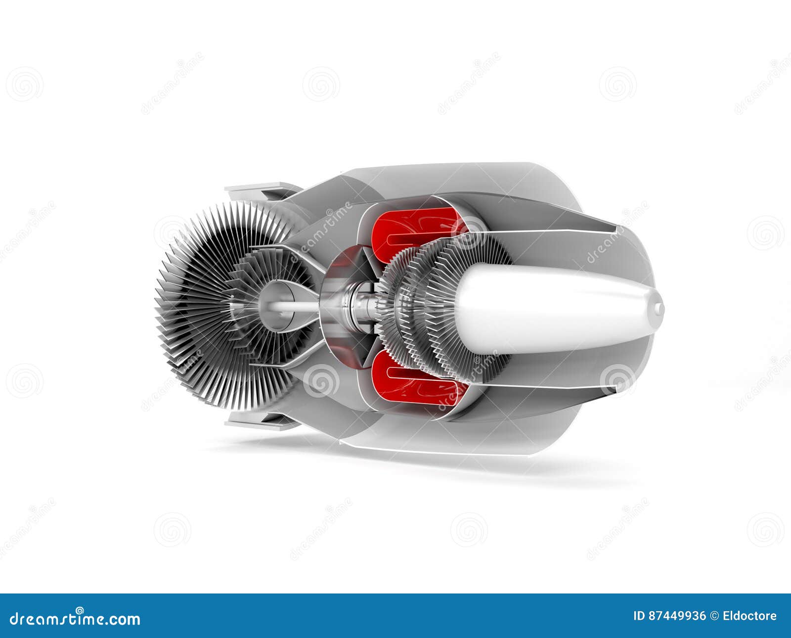 Jet Airplane Engine Cross Section Stock Illustration - Illustration of ...
